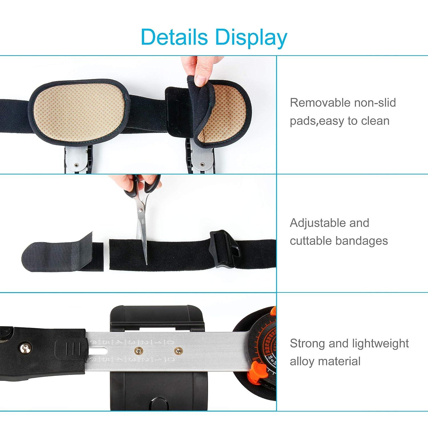 REAQER Hinged Knee ROM Brace - Adjustable Support for Knee Injury ...