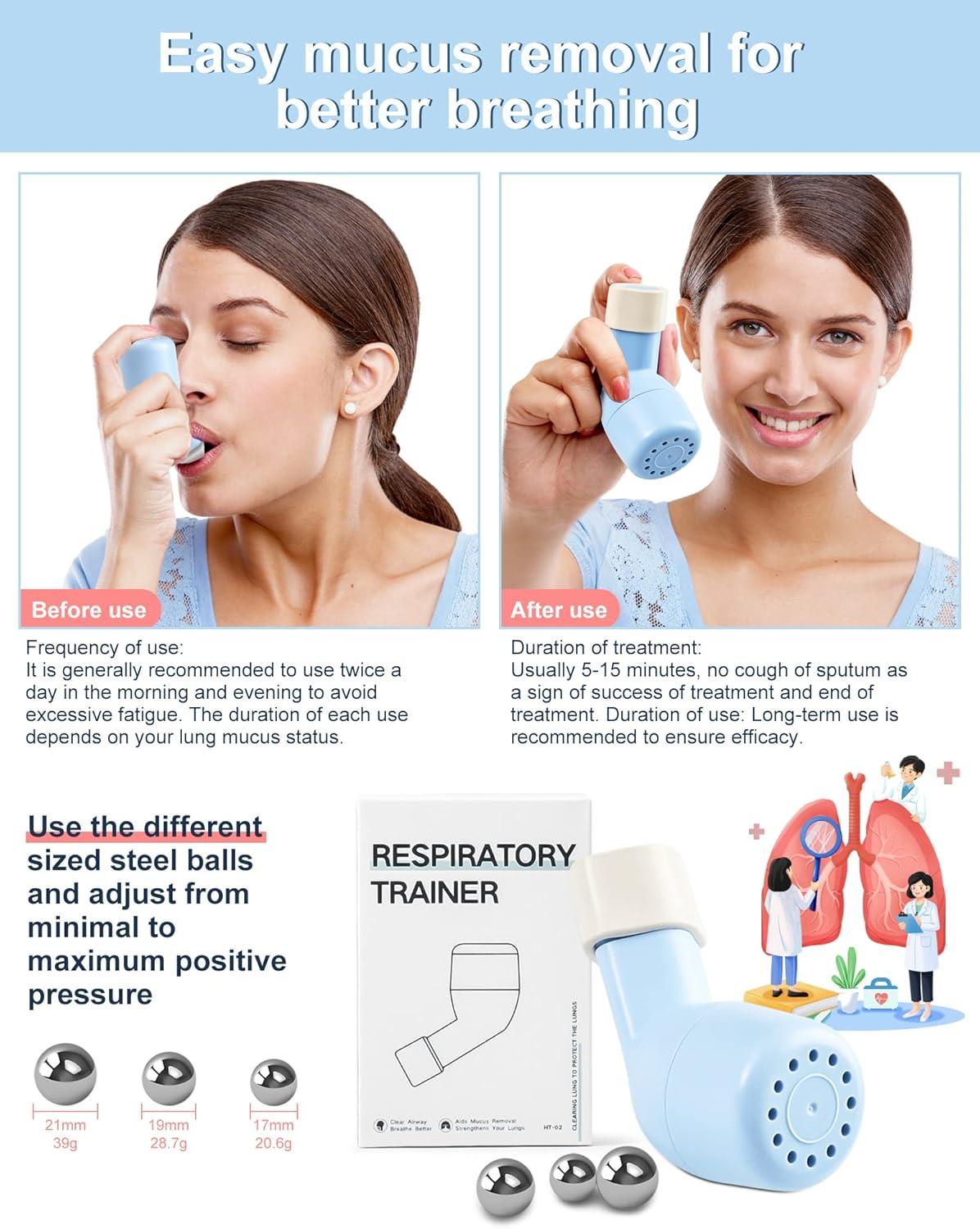 Lung Exerciser & Mucus Relief Device Breathing Trainers Breathing Aid ...
