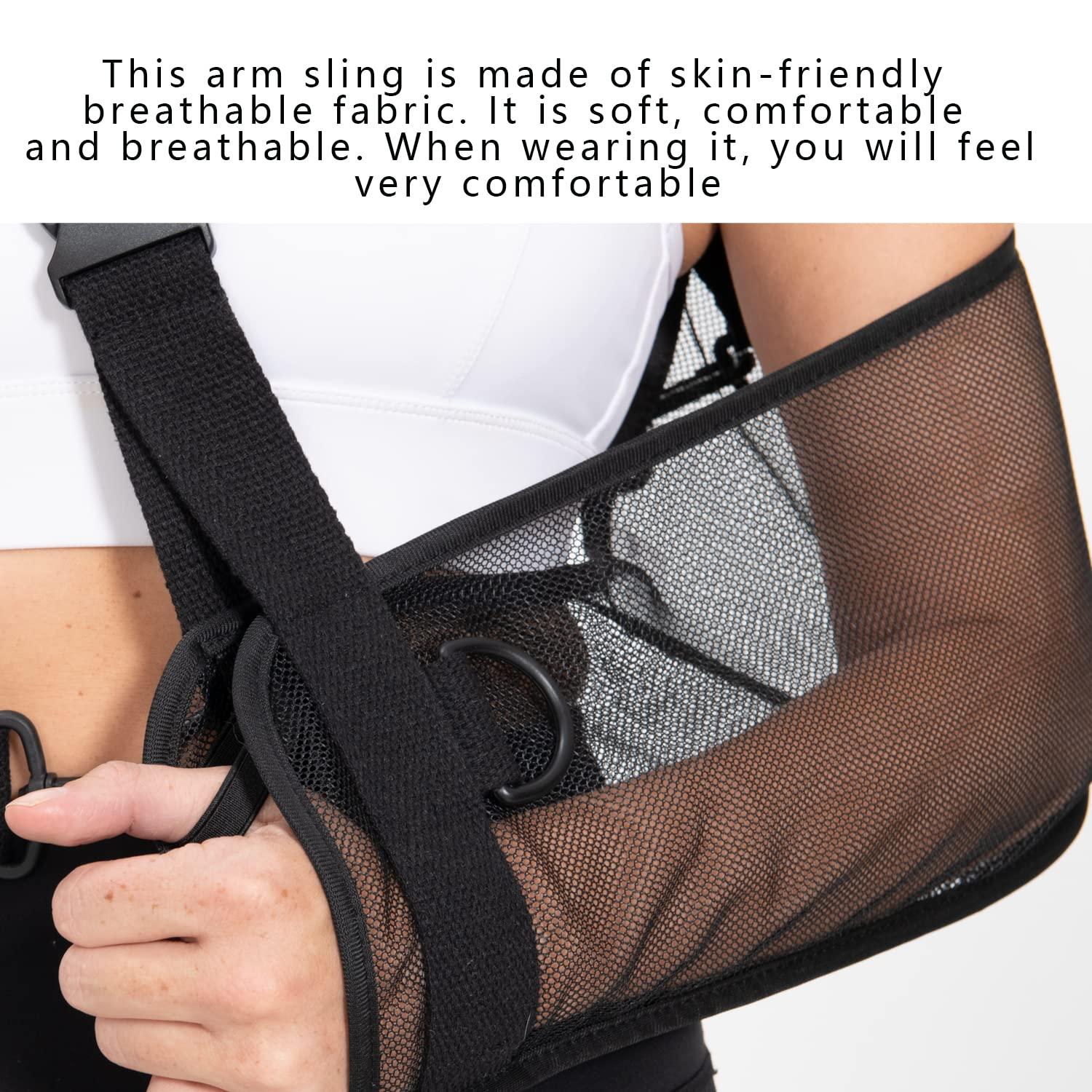 Mesh Arm Sling with Waist Strap - Elbow & Shoulder Injury Support Brace ...