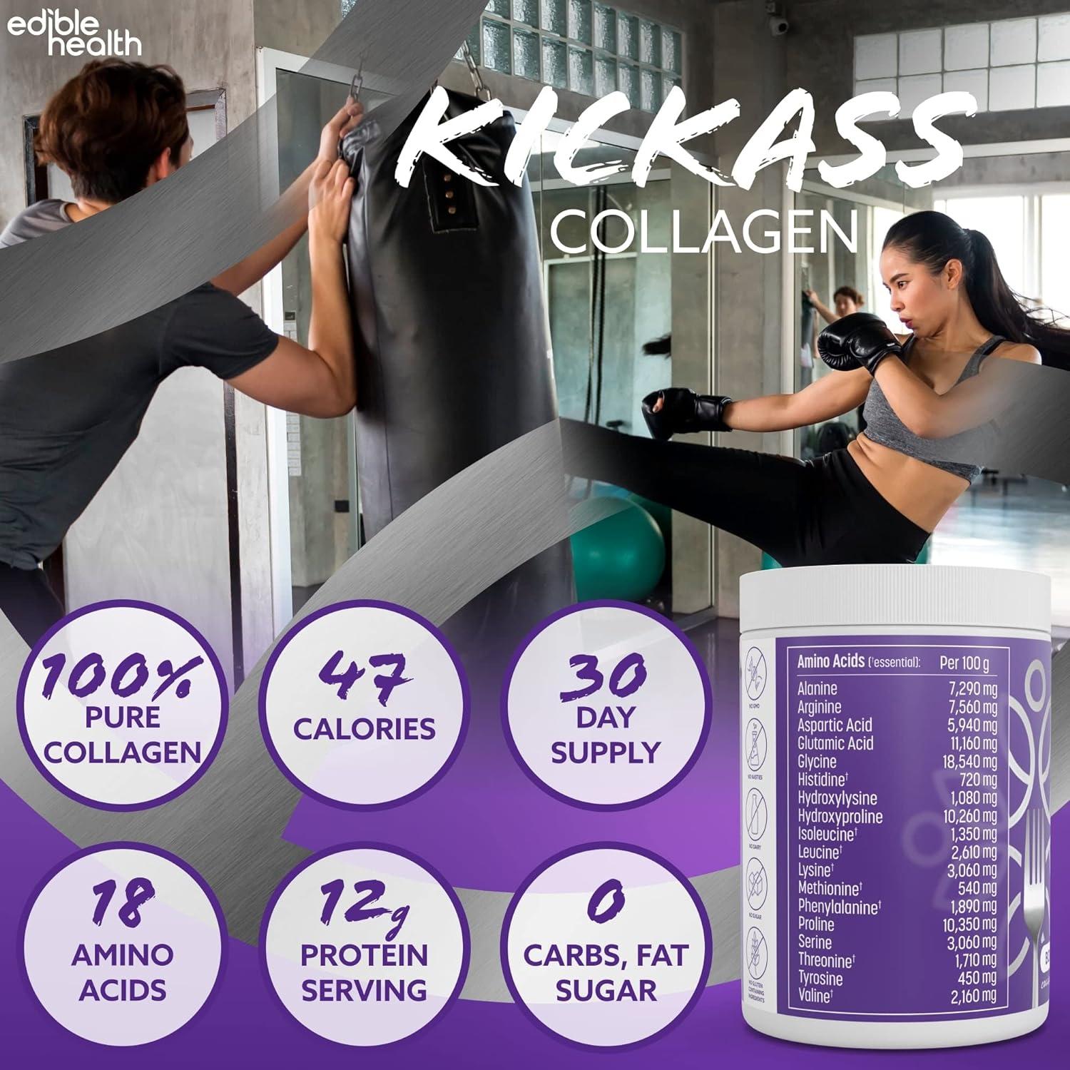 Edible Health Hydrolysed Bovine Collagen Powder - Protein Peptides - 18 ...