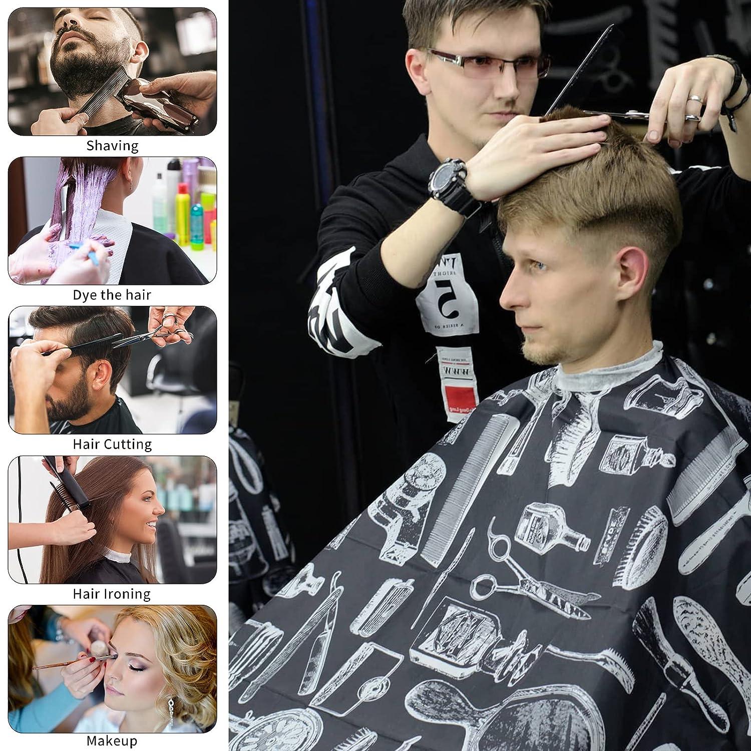 Barber Hair Cutting Cape Set with Adjustable Neck Size - Neck Strips ...