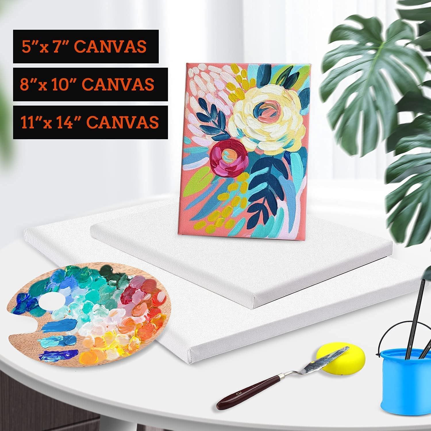 3 Pack Canvases for Painting with Multi Pack 11x14 5x7 8x10 Painting ...