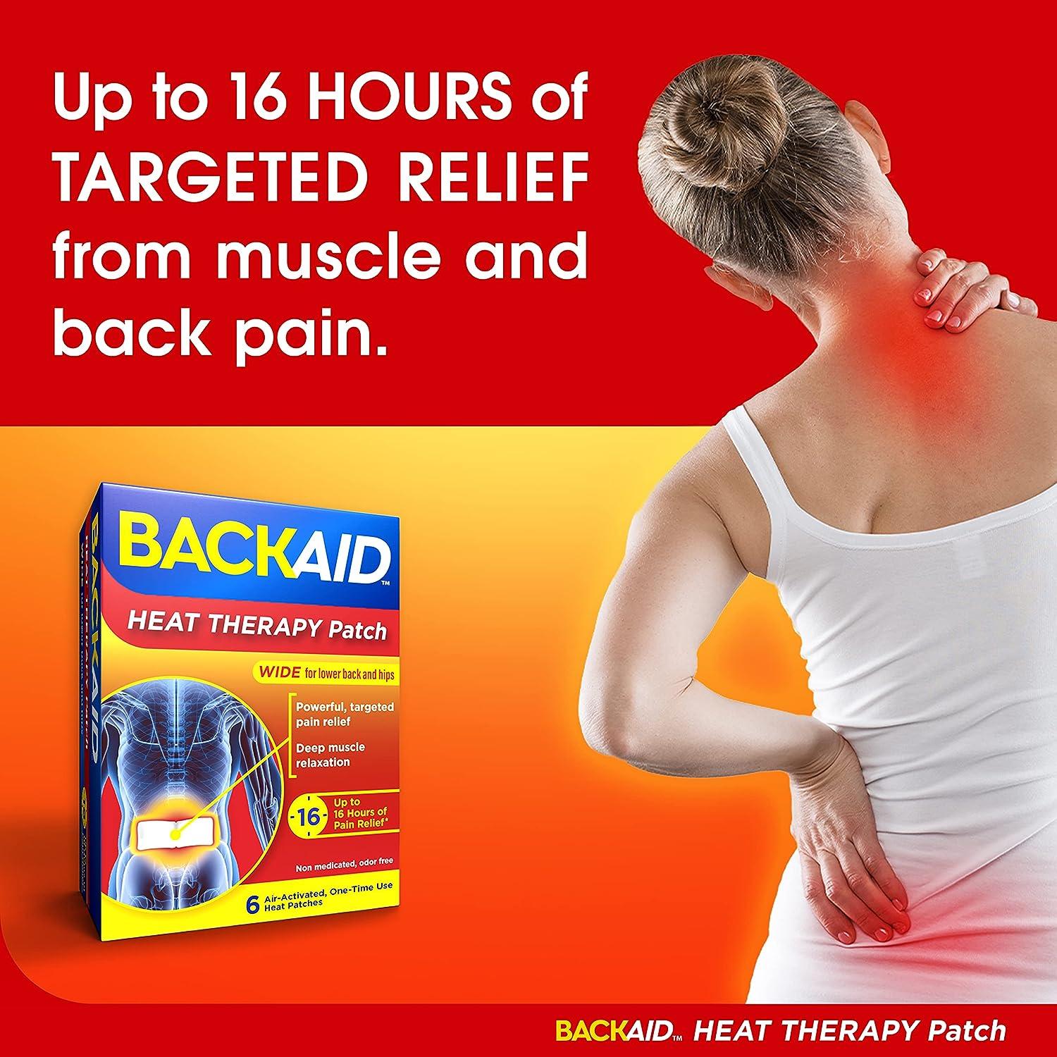 Backaid Heat Therapy Patch - Portable Heating Pad for Lower Back and ...