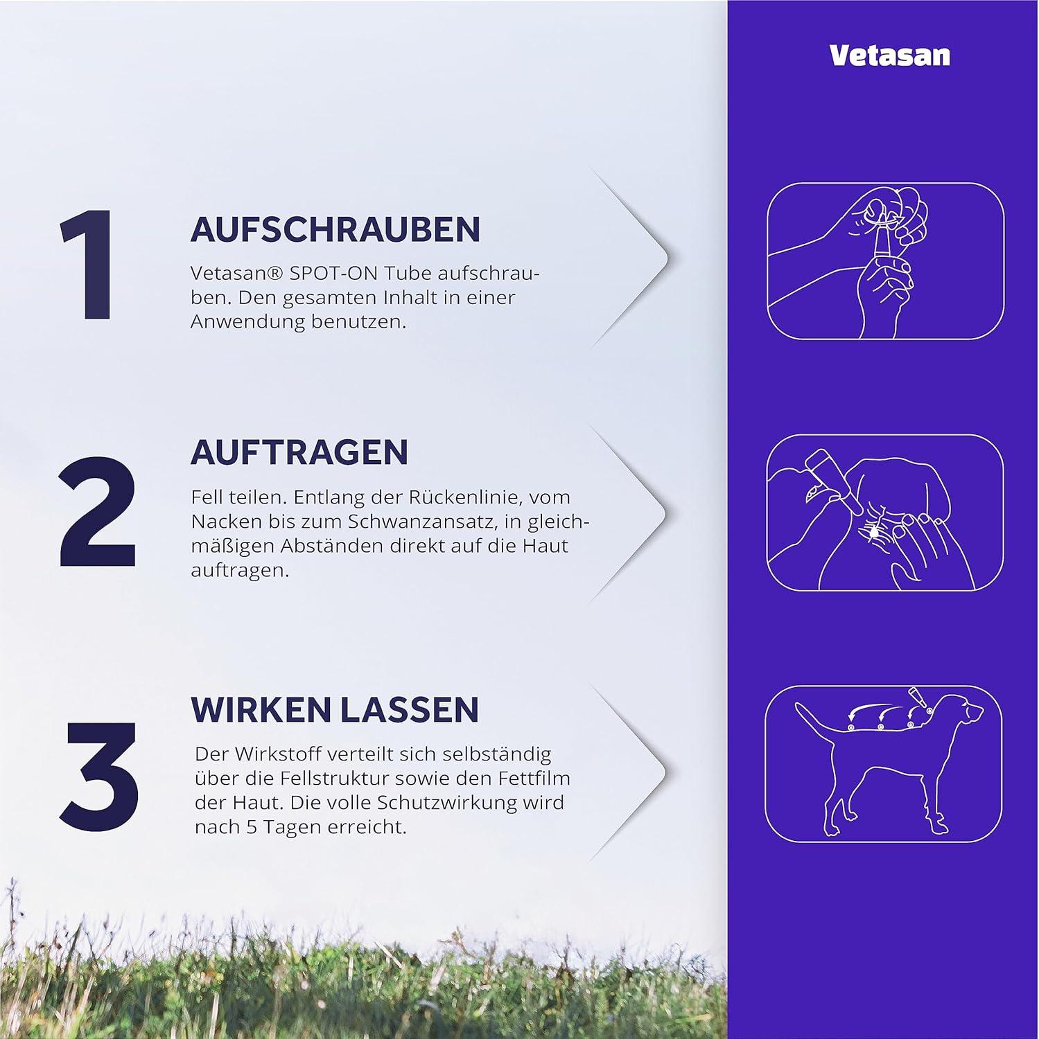 Vetasan Spot-On for Dogs 10-20kg | Flea & Tick Protection | 3 Months ...