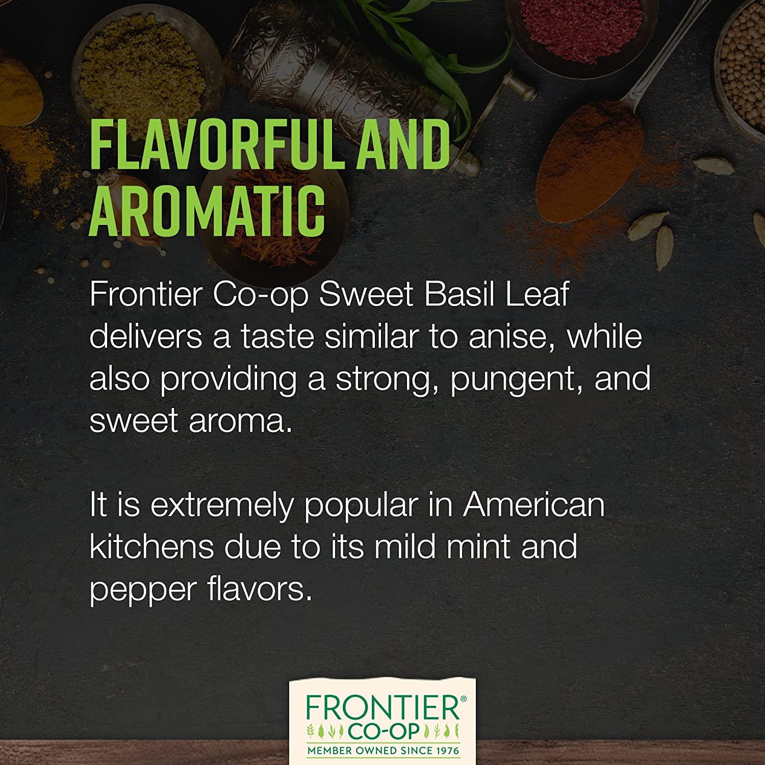 Frontier Co-op Organic Sweet Basil Leaf - 1lb Cut & Sifted for Cooking ...