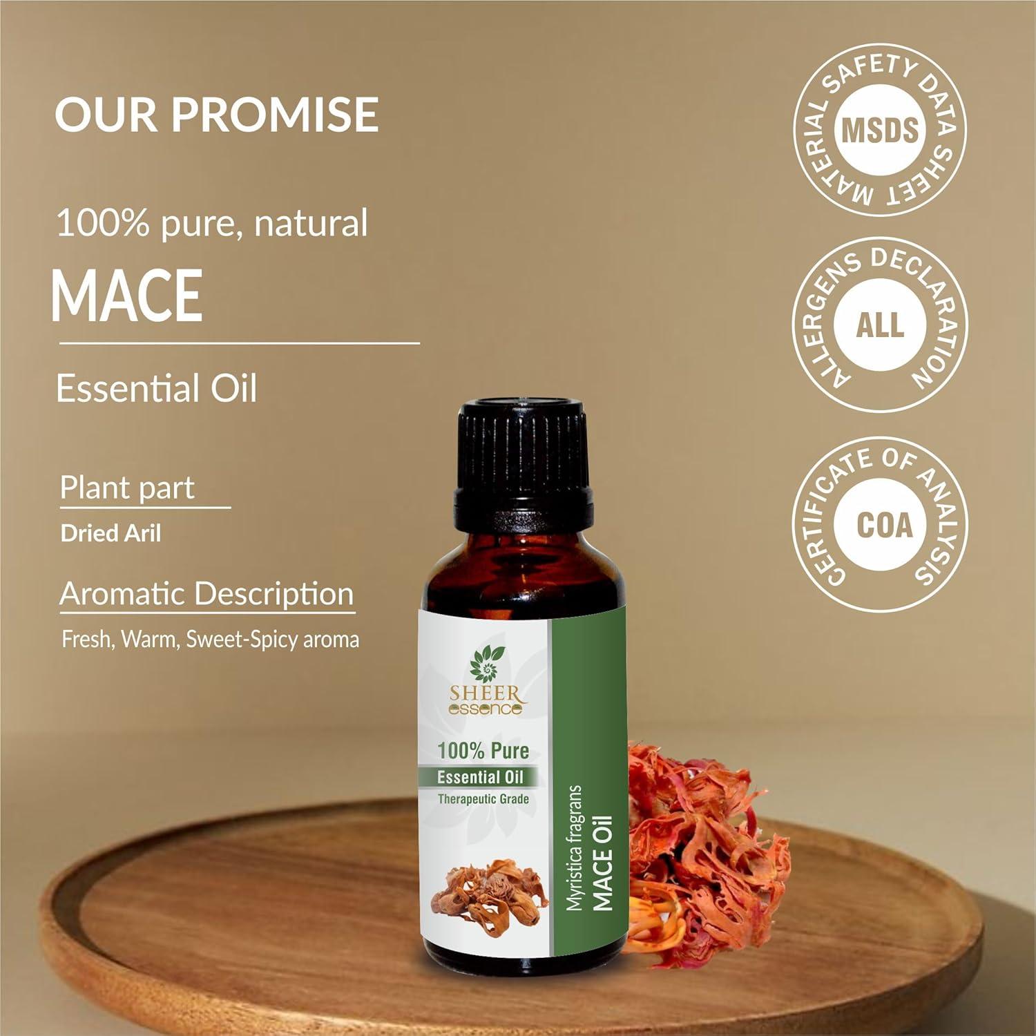 Buy 100% Pure Mace Oil (Myristica Fragrans) Essential Oil - Therapeutic ...