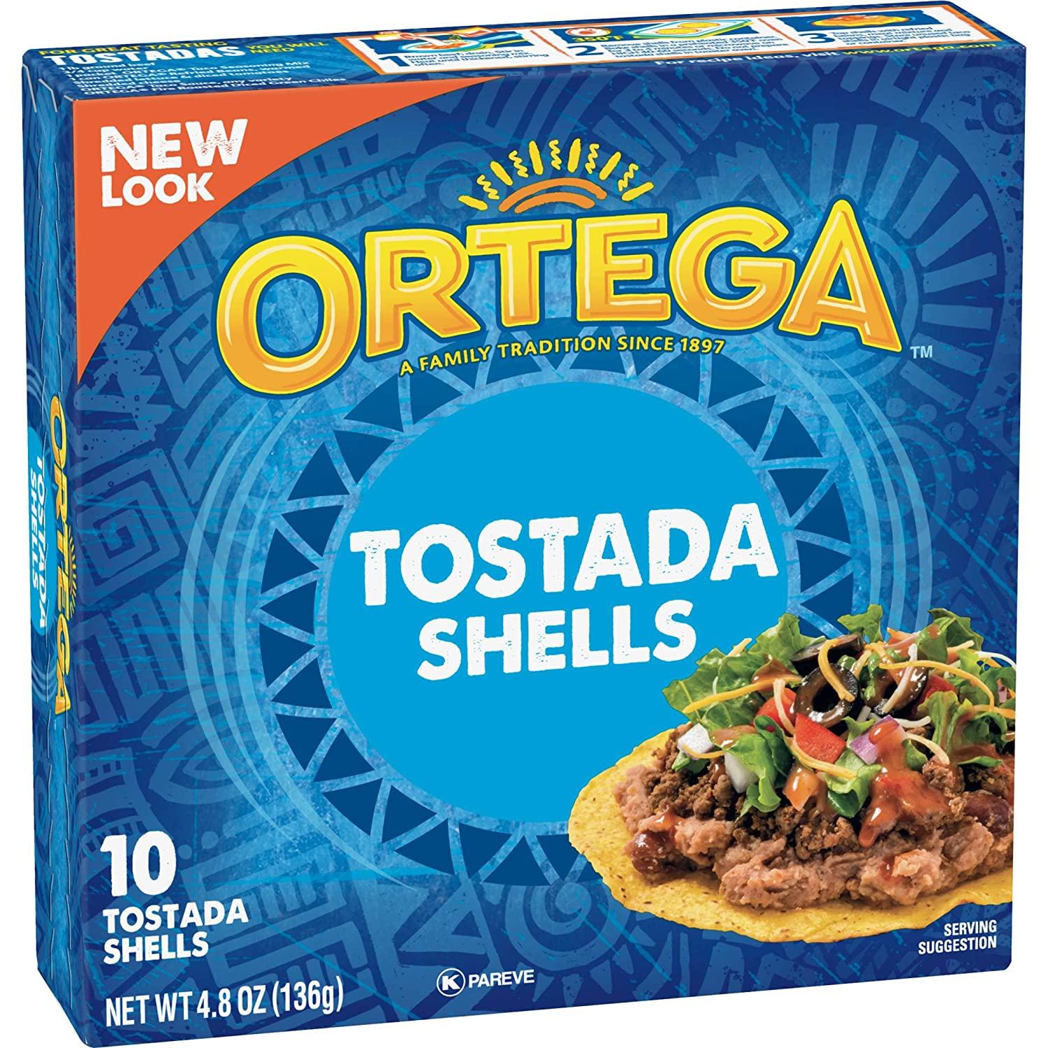 Ortega Tostada Shells 4.8 oz - Pack of 10 | Crispy Corn Tostadas for ...