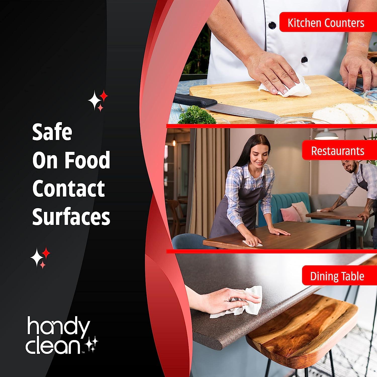 HandyClean Rinse-Free Sanitizing Wipes 120 ct - 9.5 x 7 inches Surface ...