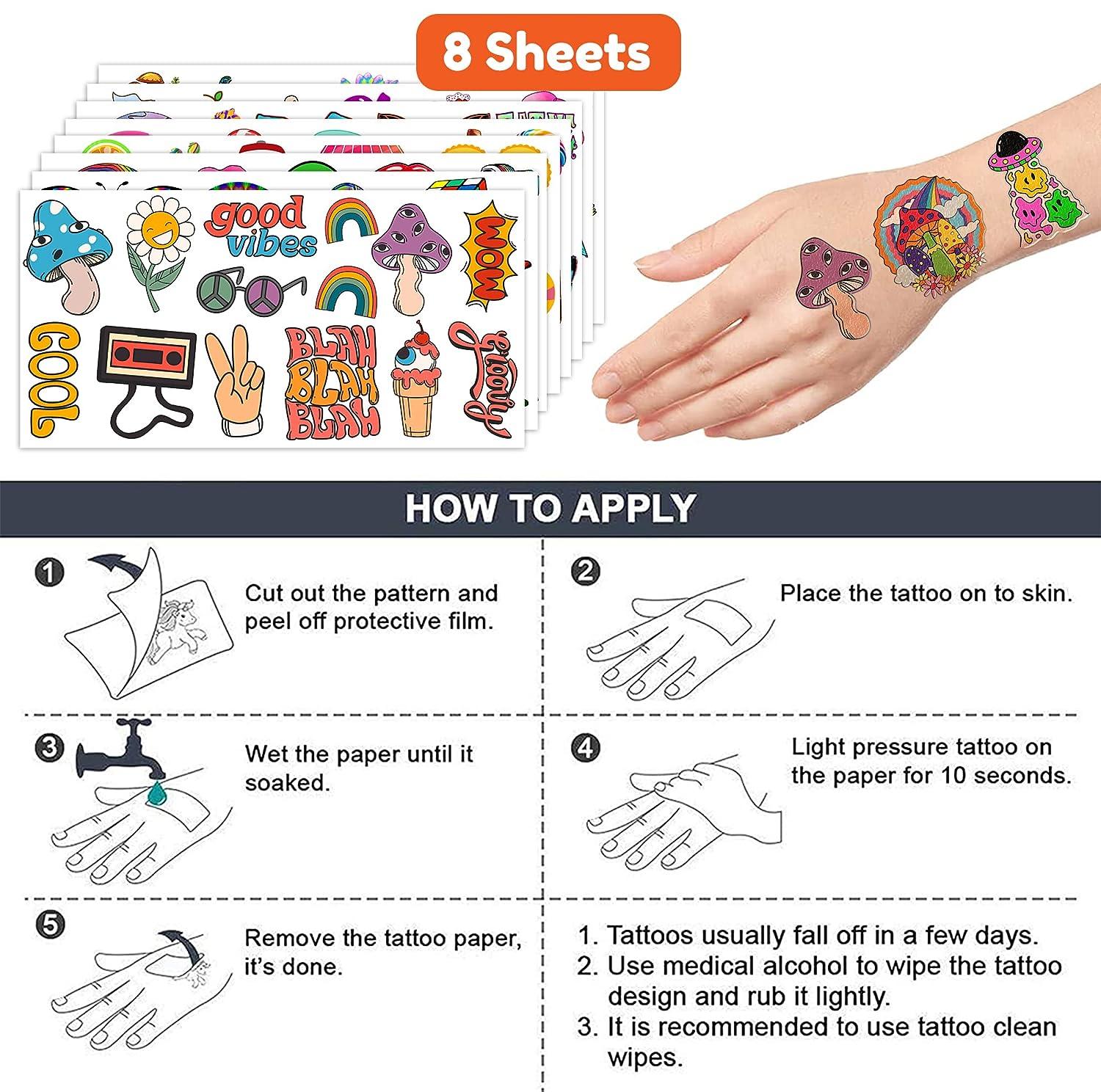 psychedelic temporary tattoos