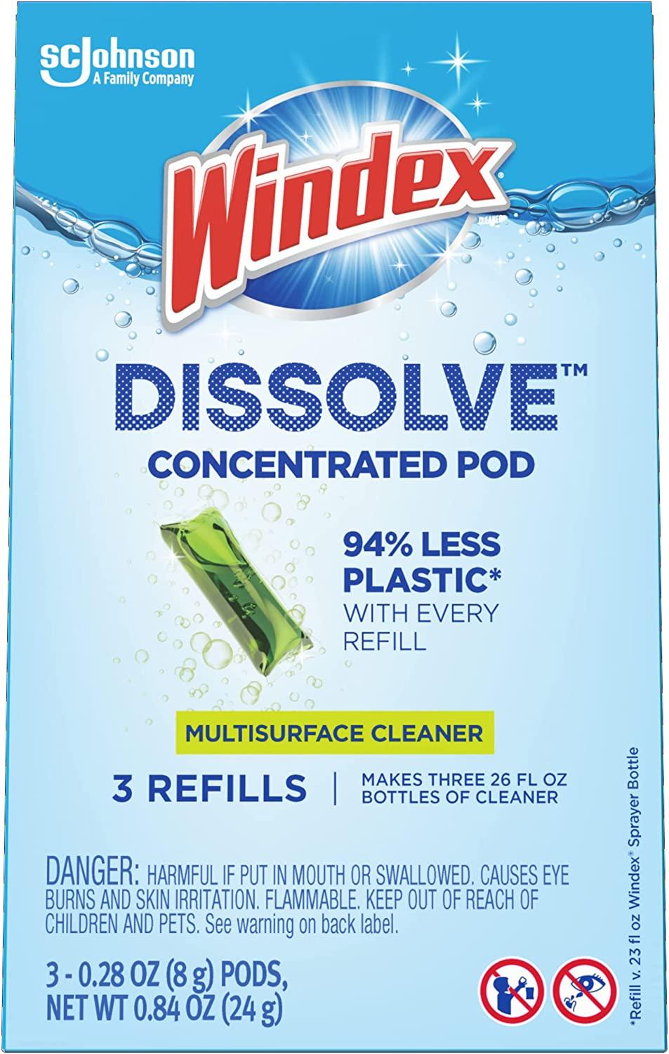 Windex Dissolve Concentrated Pods - 3 Pack Multi-Surface Cleaner Refill ...