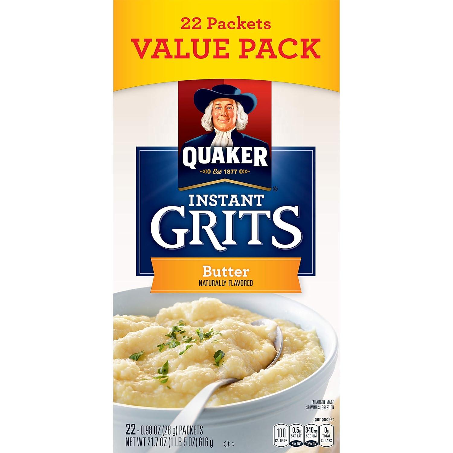 Quaker Instant Grits Butter Flavor Value Pack - 22 Packets | Buy Now ...