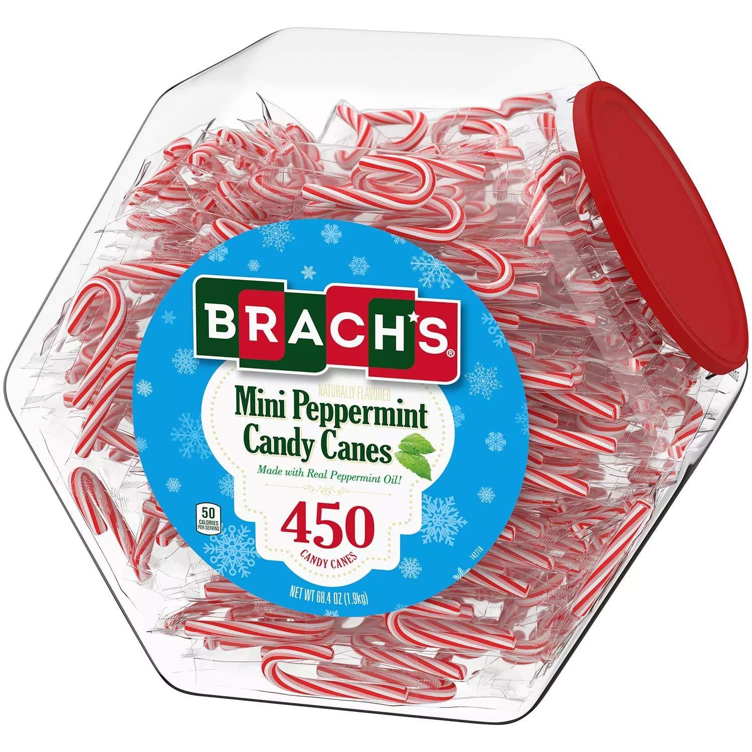 Brach's Mini Peppermint Candy Canes - 450 Count Jar (68 oz) | Fresh ...