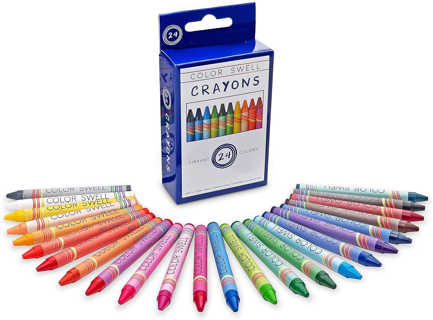 Color Swell Bulk Crayon Packs - 36 Boxes of 24 Vibrant Colored Crayons ...