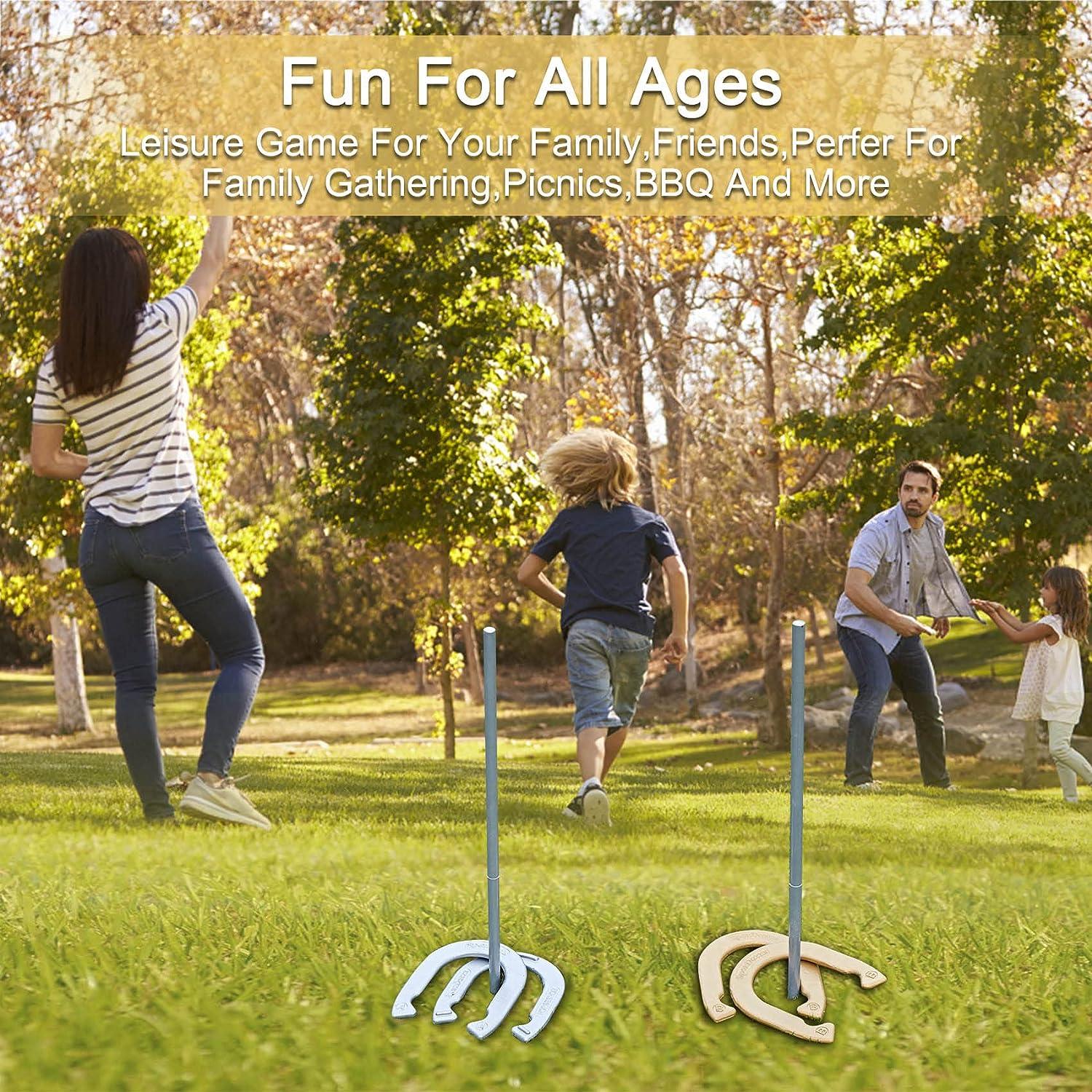 SPEXDARXS Horseshoes Set - Fun Lawn Game for Kids and Adults | Includes ...