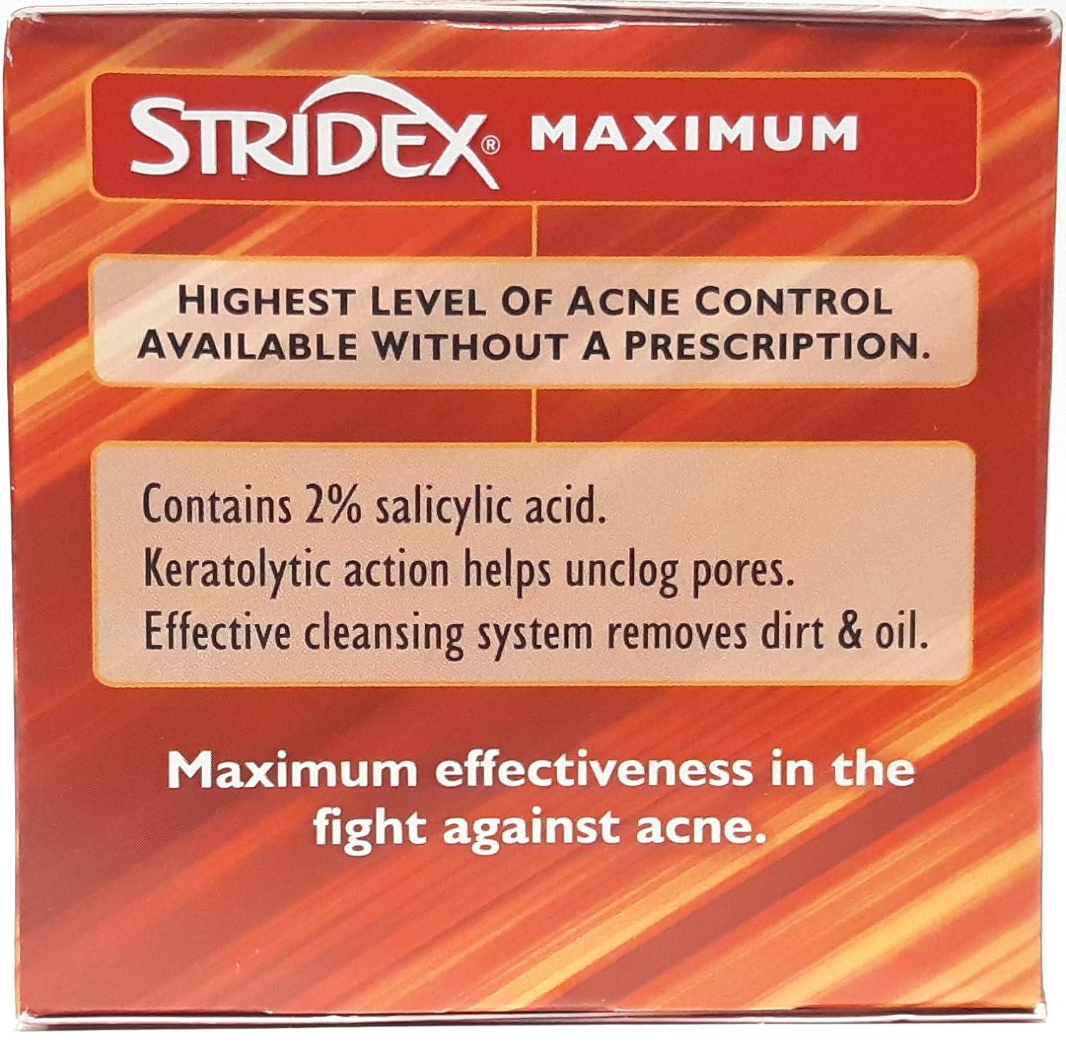 Stridex Medicated Pads Max Strength 55-Count - Effective Acne Treatment ...