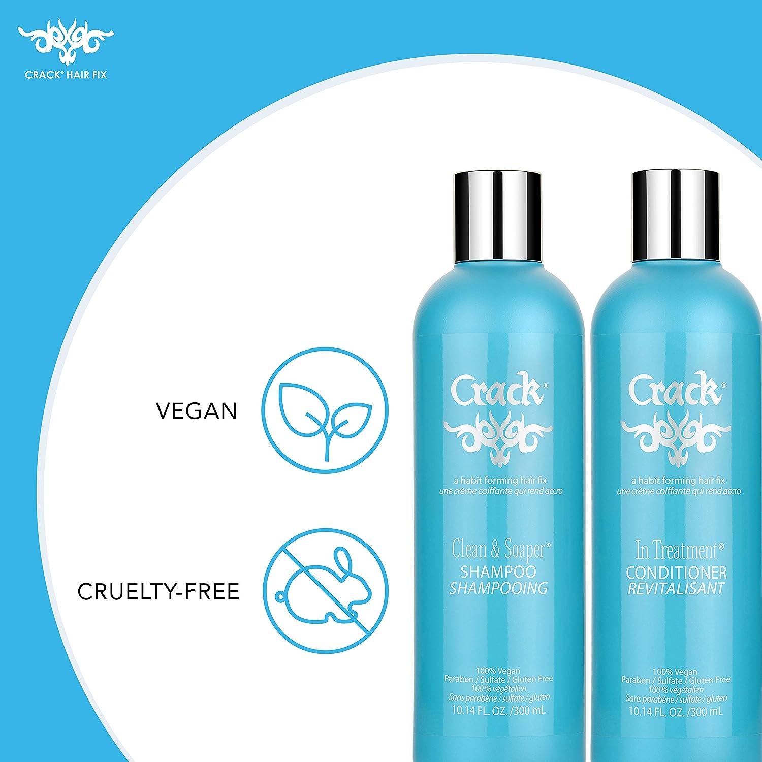 CRACK HAIR FIX Clean & Soaper Shampoo and In-Treatment Conditioner Set ...