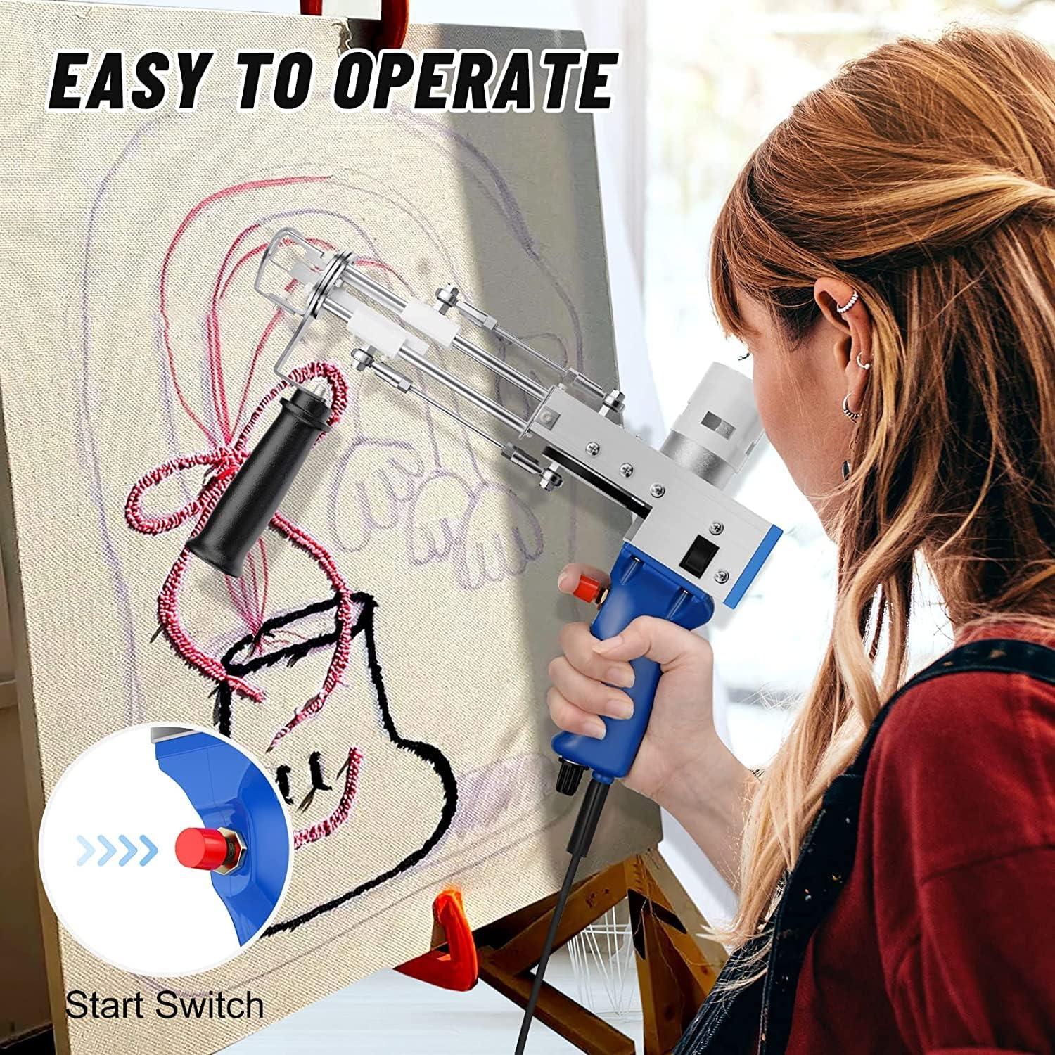 TOPQSC Tufting Gun 2 in 1 Cut Pile Loop Pile - Blue | Rug Making ...