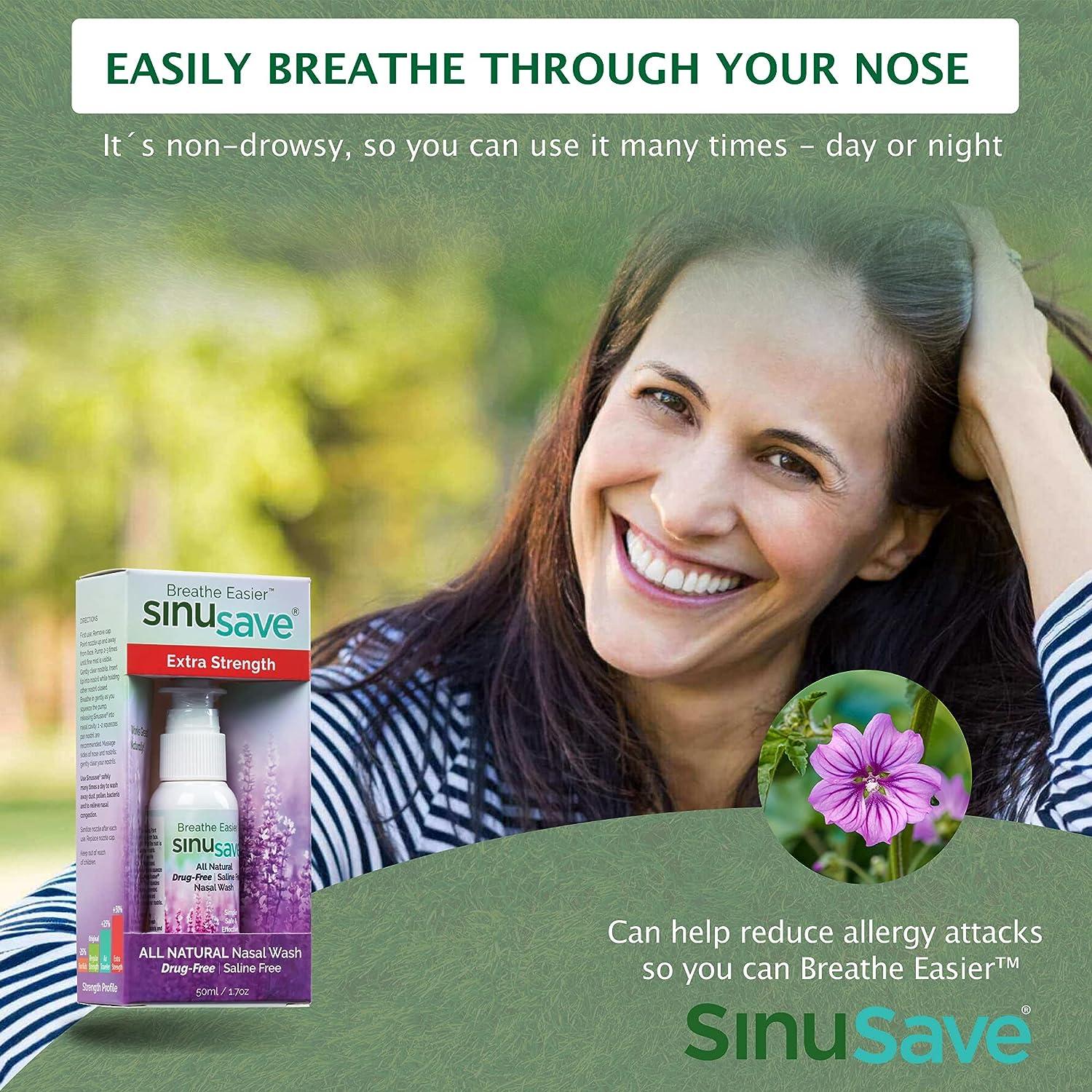 Sinusave Extra Strength Nasal Wash & Allergy Spray - Drug-Free Relief ...