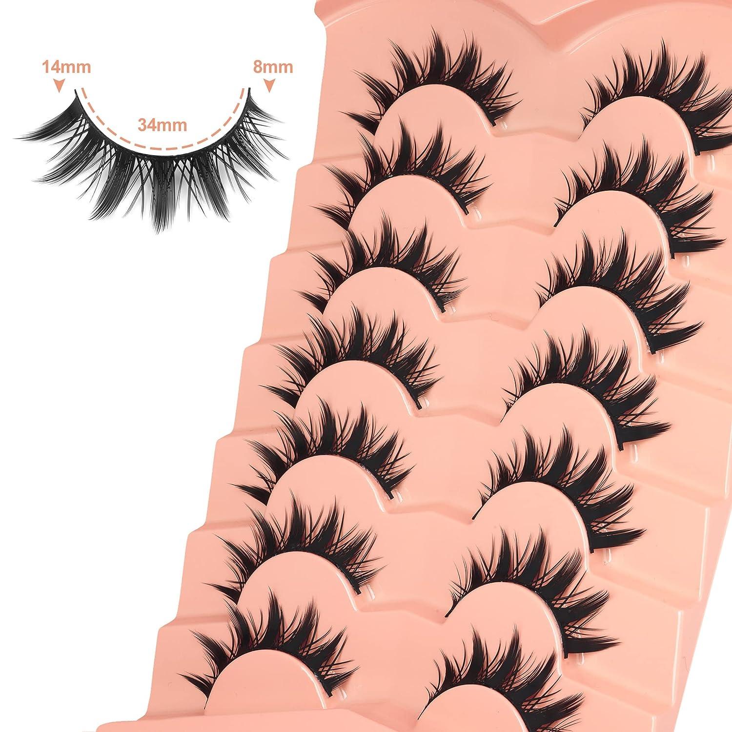 Winifred X6 Cat Eye Manga False Eyelashes - Anime Cosplay Natural Spiky ...