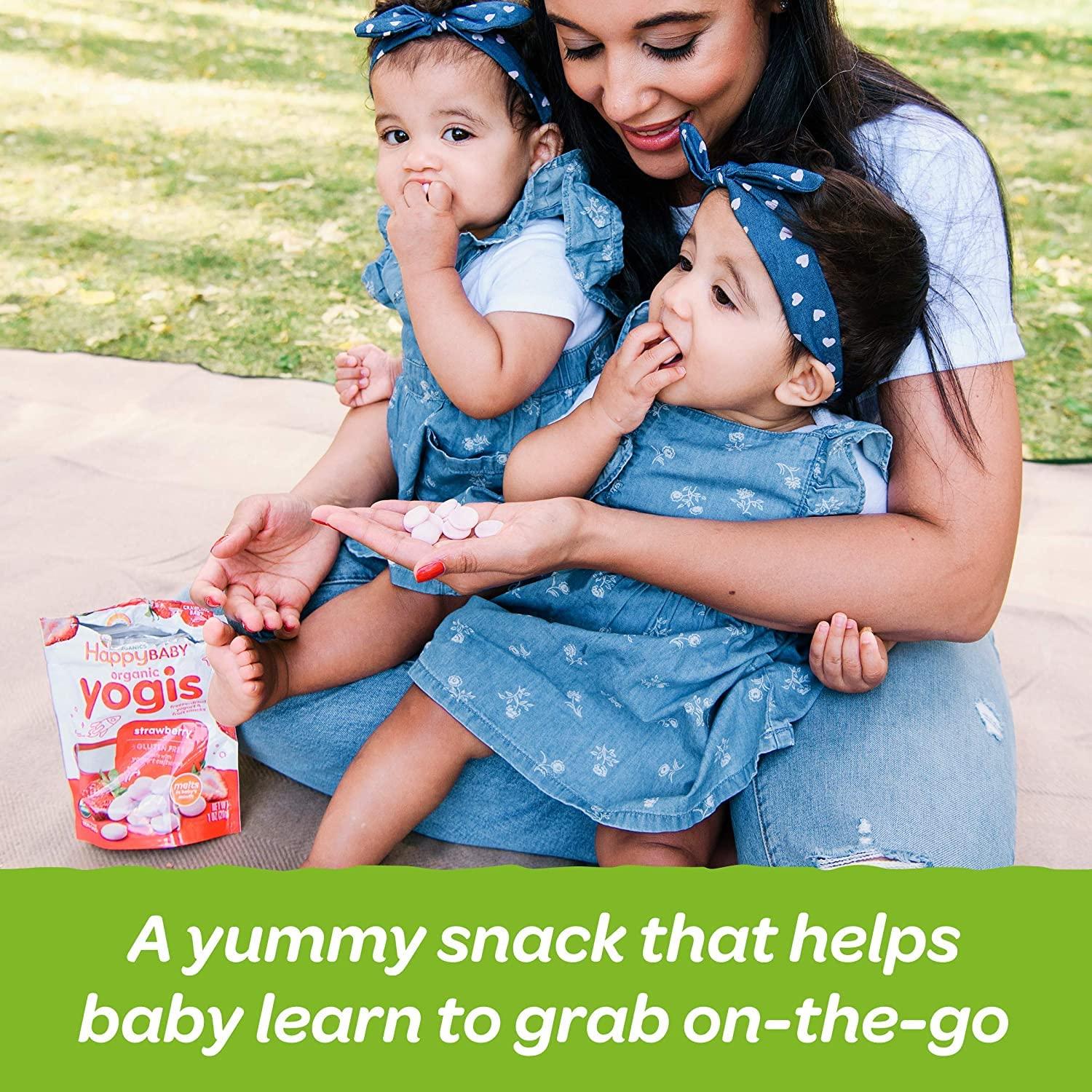 Happy Baby Organics Yogis Freeze-Dried Yogurt & Fruit Snacks, Variety ...