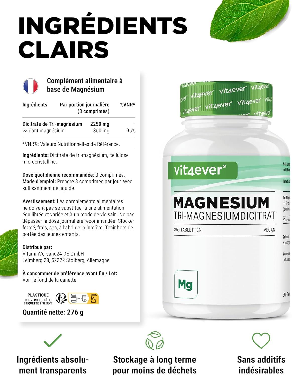 Magnesium Citrate - 365 Tablets - 2250mg Including 360 Mg Elemental ...