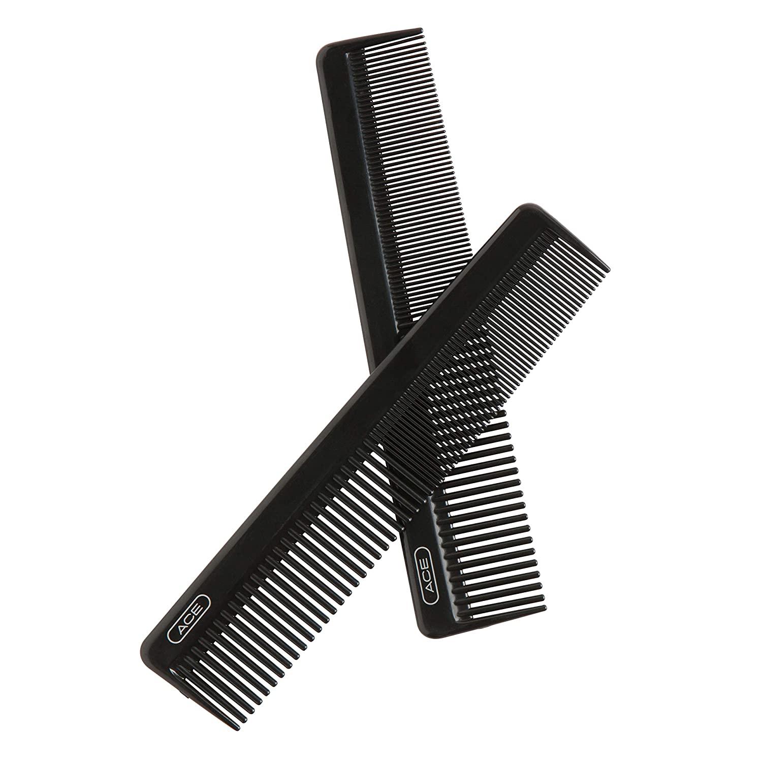 Ace Hair Dressing Comb 7.5 Inch Black - Fine Teeth for Thin to Medium ...