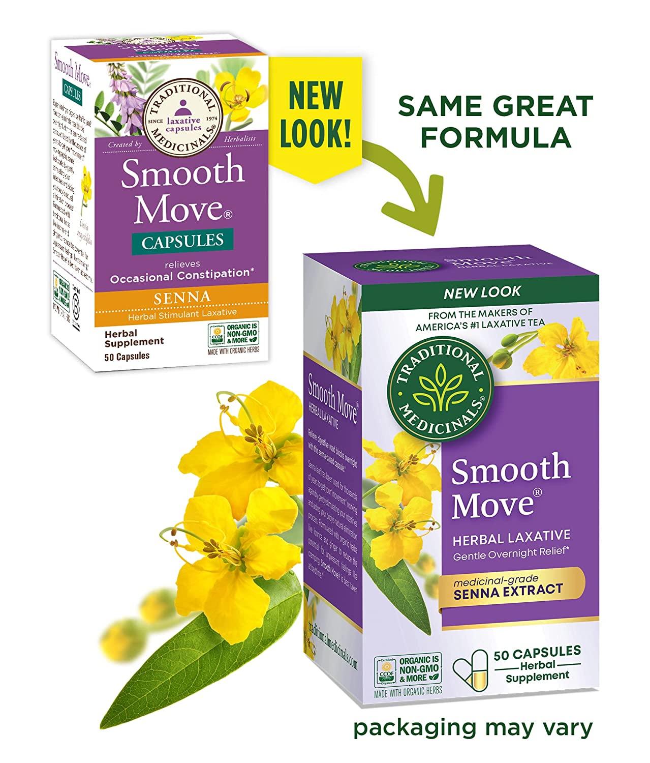 Smooth Move Senna Laxative Capsules - Herbal Constipation Relief | 50 ...