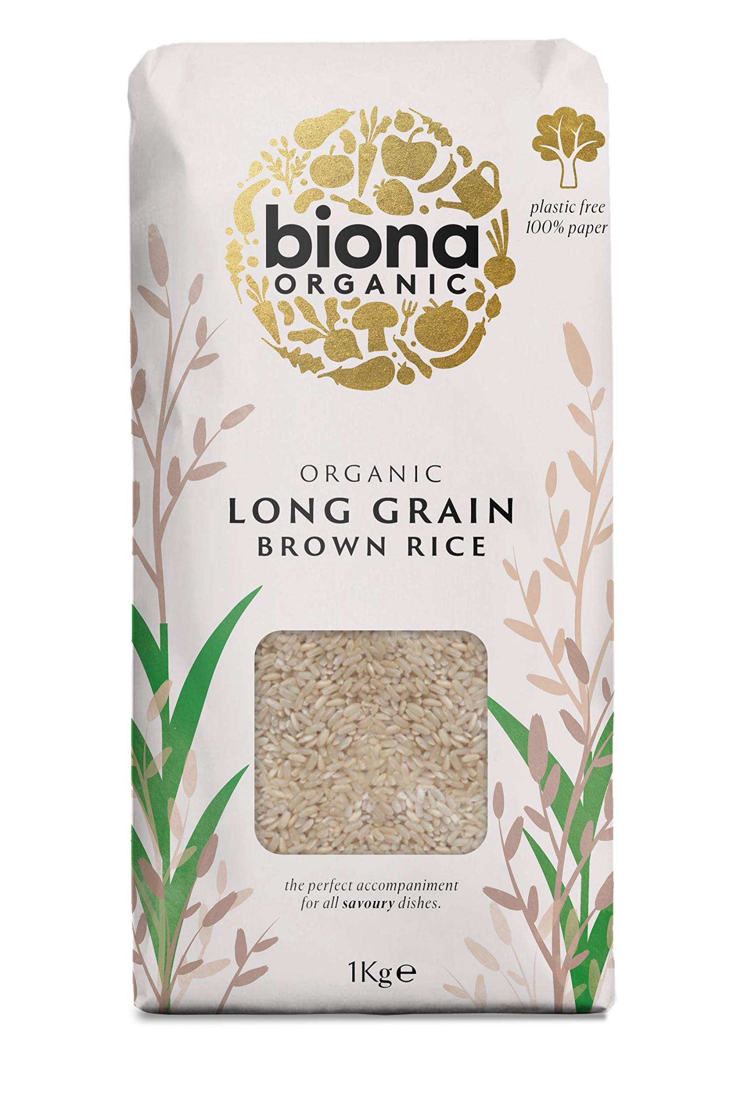 Biona Organic Long Grain Brown Rice 1kg - Pack of 1 | Nutritious and ...