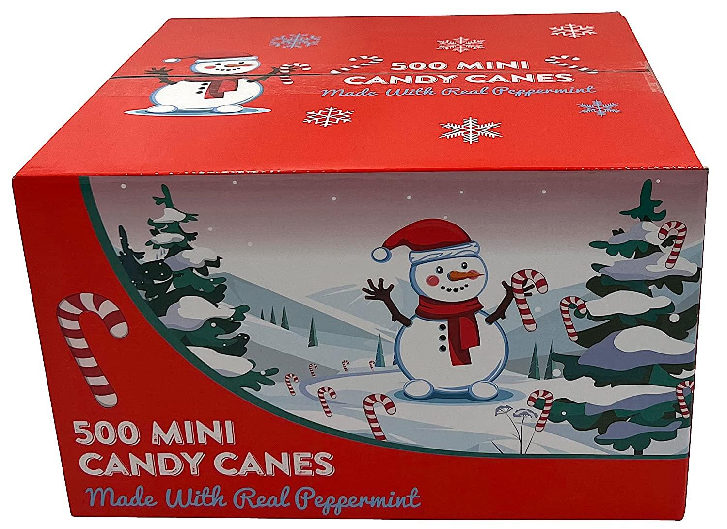 Real Peppermint Mini Candy Canes - 520 Count Bulk Pack for Holidays and ...