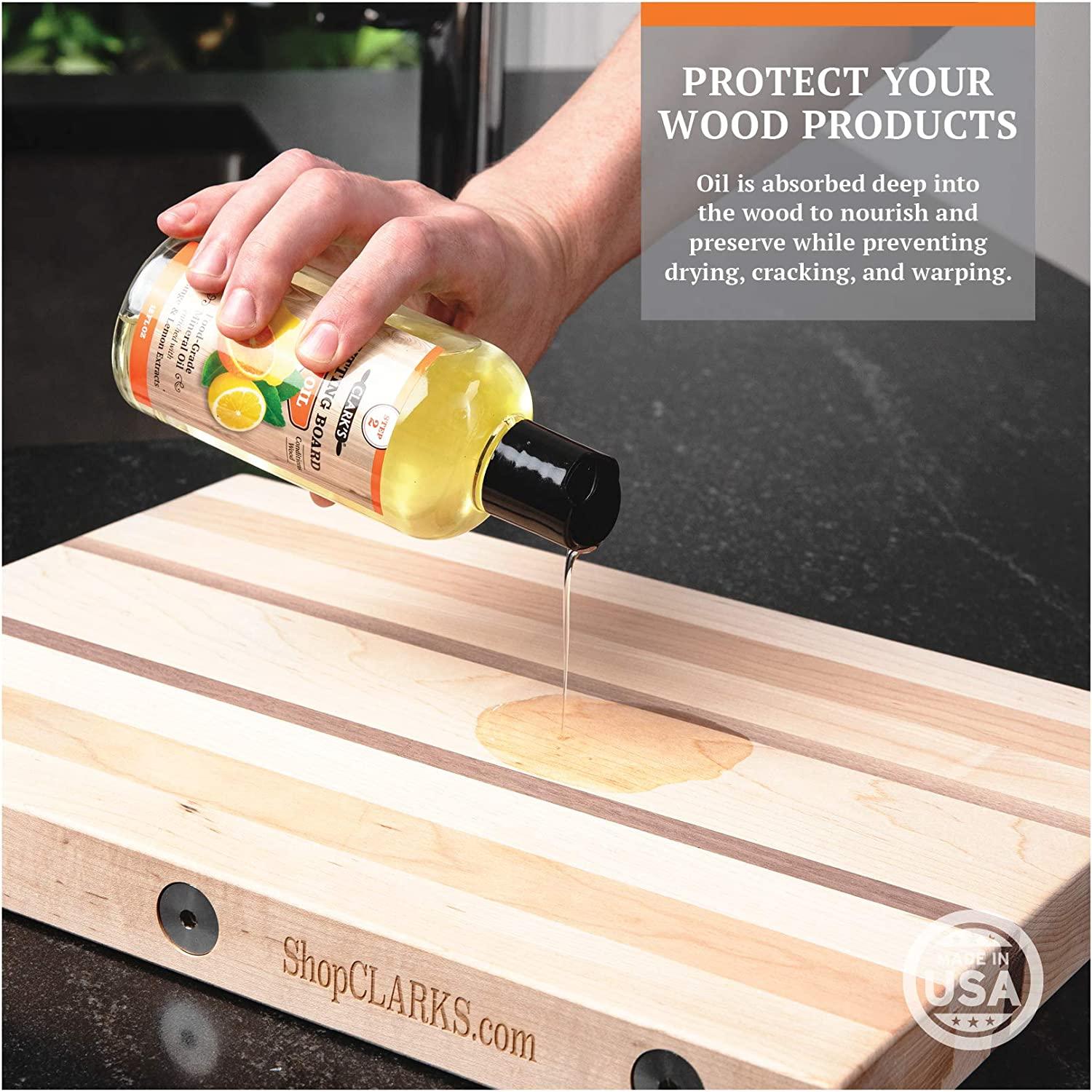 CLARK'S Cutting Board Oil (12oz) | Enriched with Lemon & Orange Oils ...