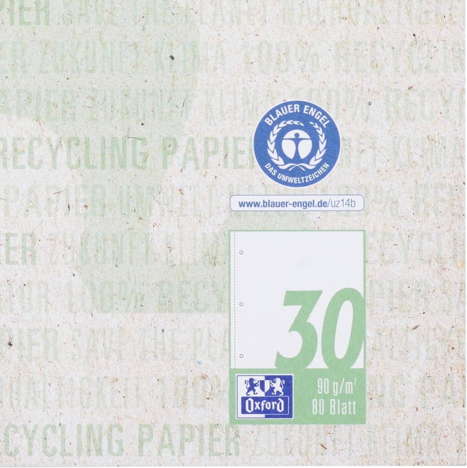 Buy Oxford Recycling College Block - A4 Blank 80 Sheets Pack of 10 ...