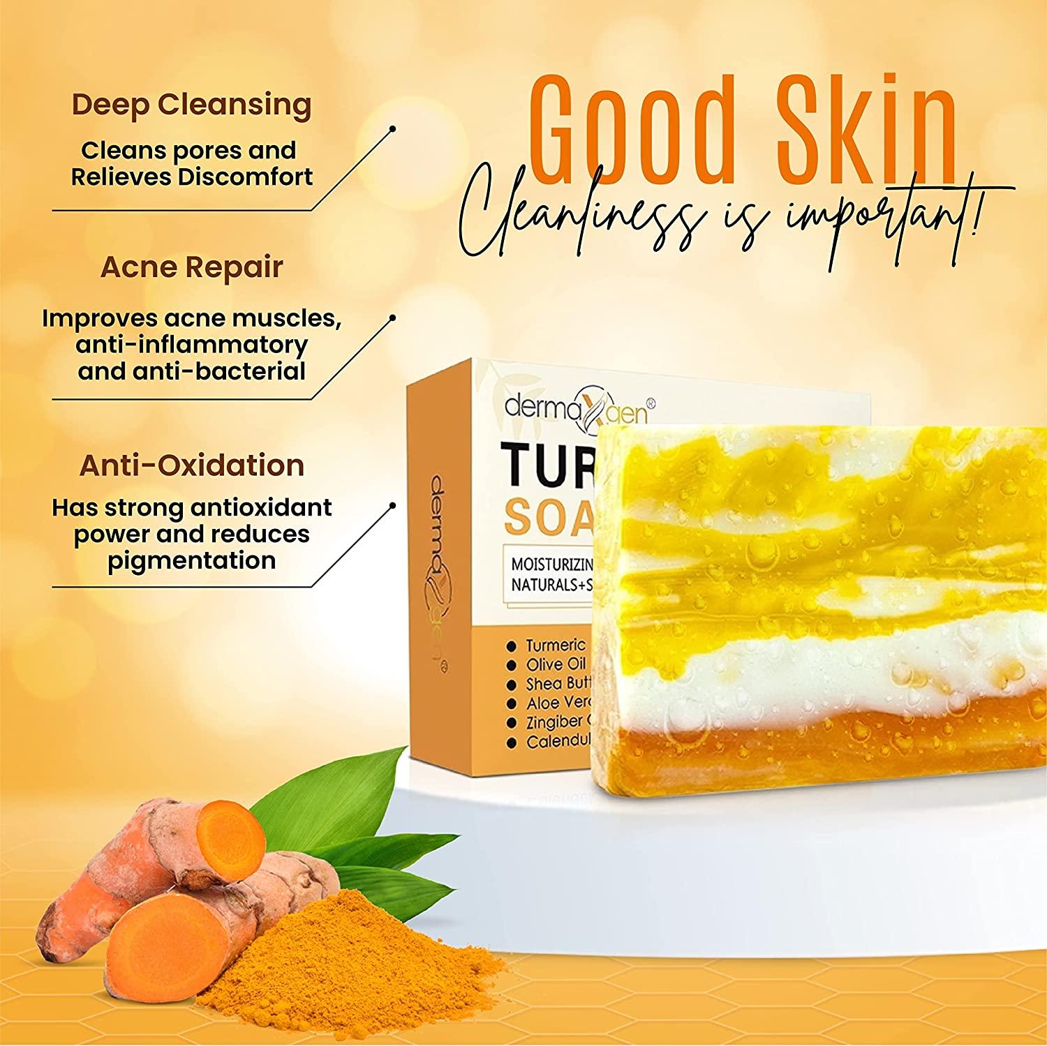 Organic Turmeric Soap Bar 3.5 OZ - Handcrafted Skincare for Face & Body ...