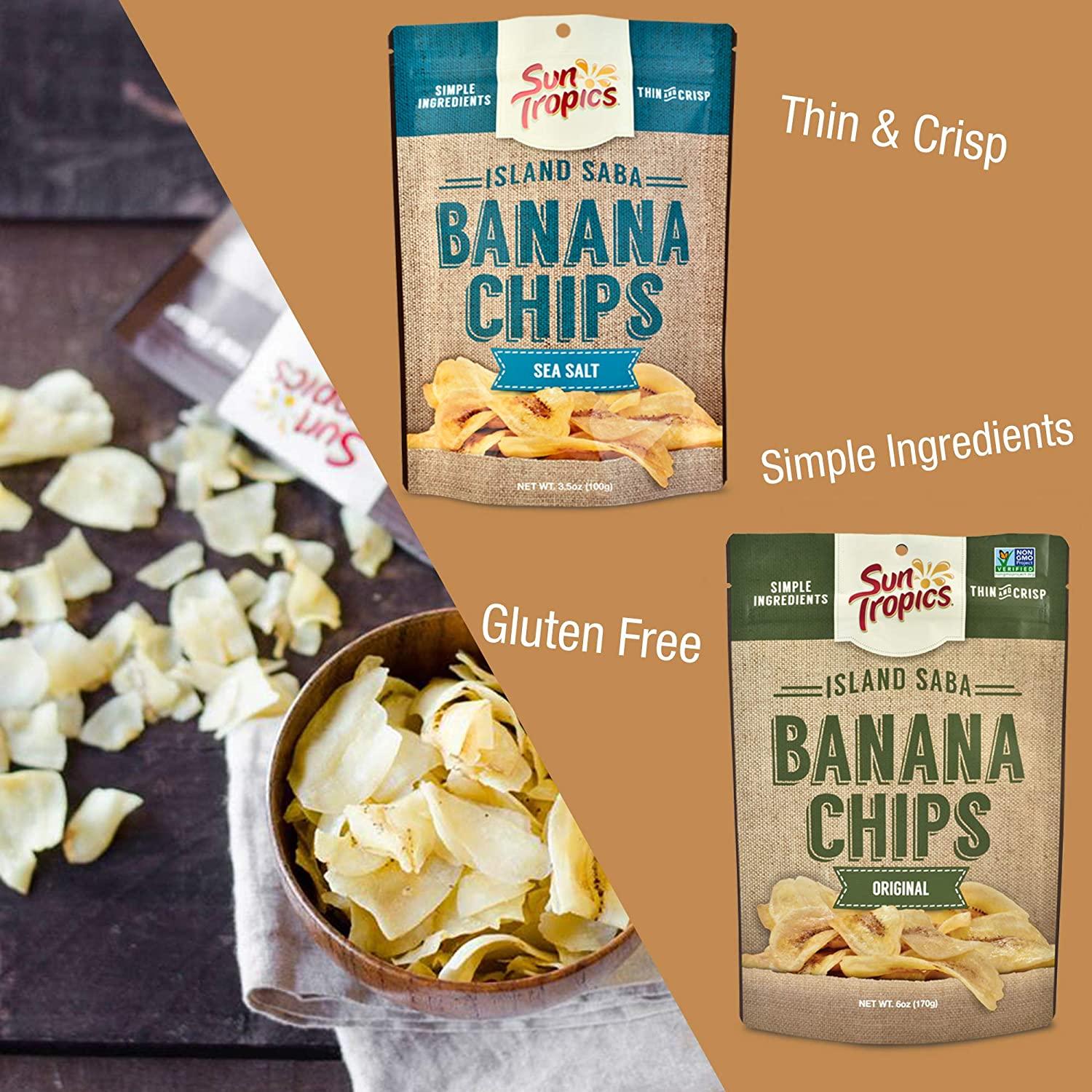 SUN TROPICS Island Saba Banana Chips, 6 OZ