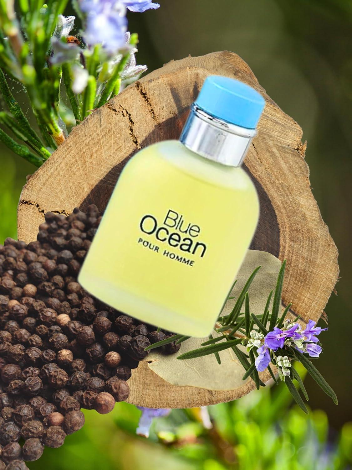 BLUE OCEAN POUR HOMME EAU DE TOILETTE 3.4 Fl. oz. Citrus Aromatic ...