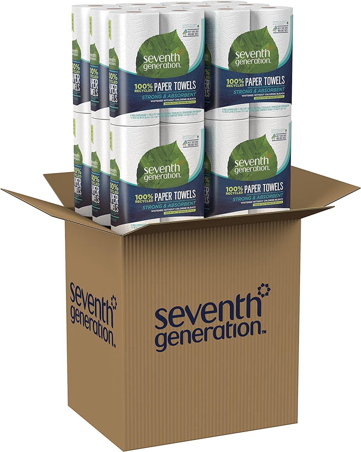 Seventh Generation Paper Towels, 100% Recycled Paper, 2-ply, 2-Count ...
