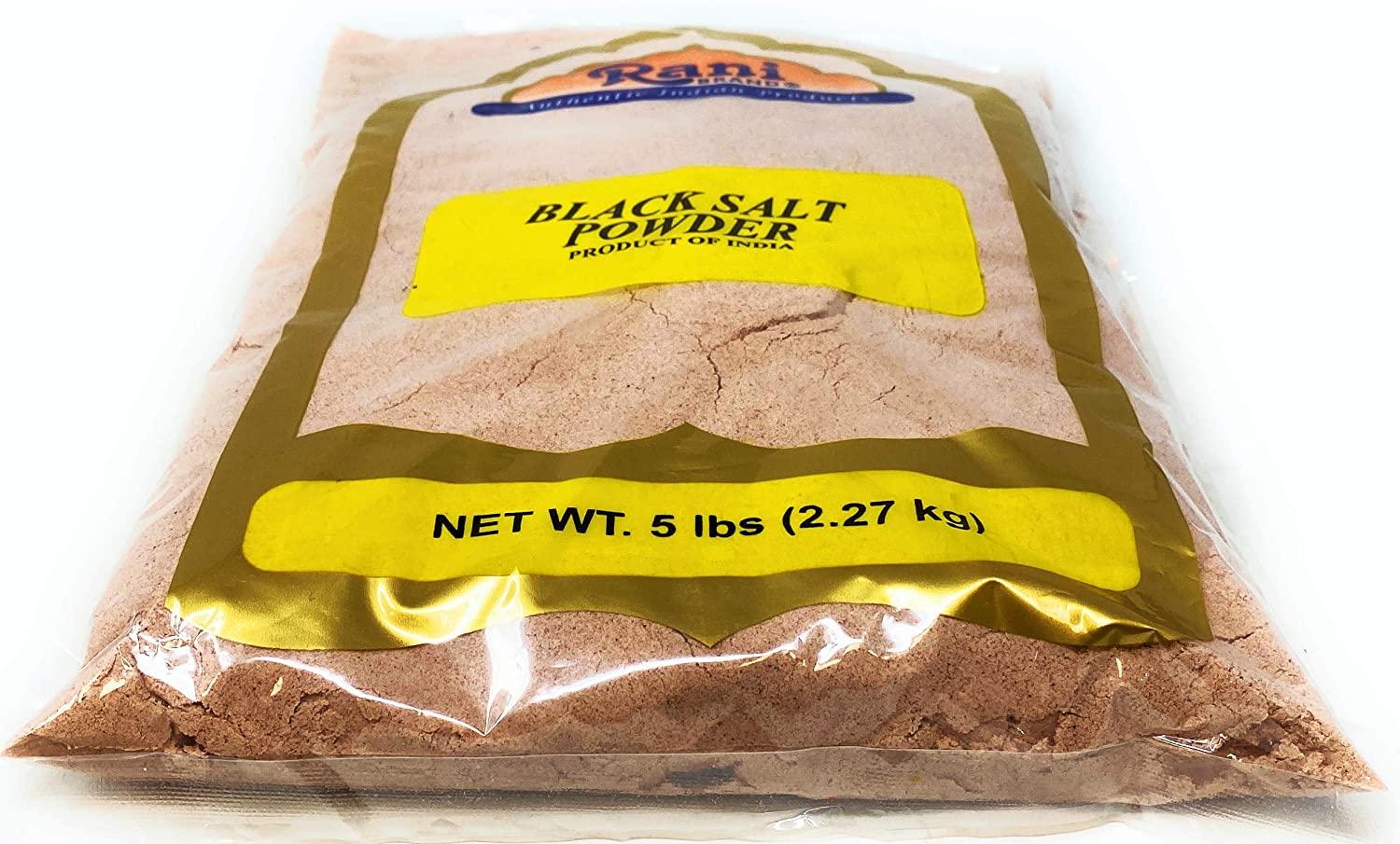 Rani Black Salt Powder (Kala Namak) 80oz - Unrefined & Pure | Vegan ...