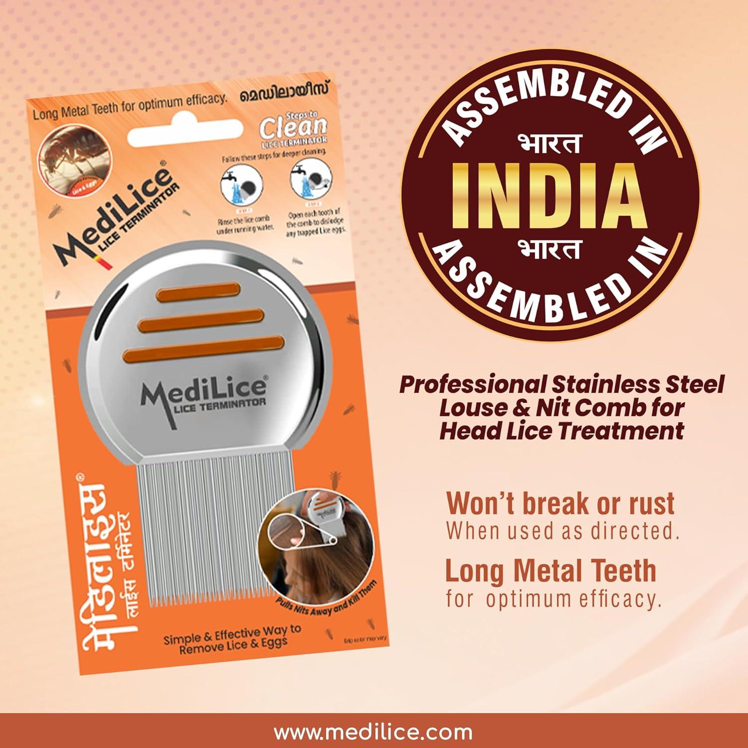 Professional Lice Terminator Comb - Stainless Steel Rust-Free | Micro ...