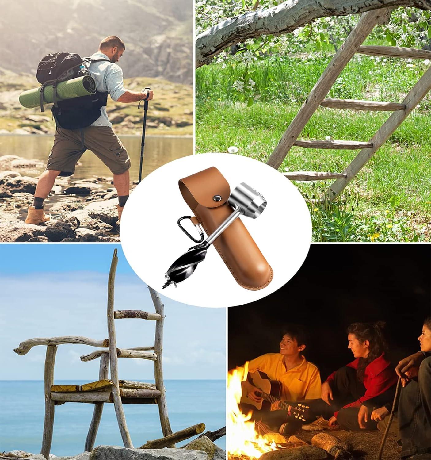 Bushcraft Hand Auger Wrench | Survival Tool for Outdoor Camping | Wood ...