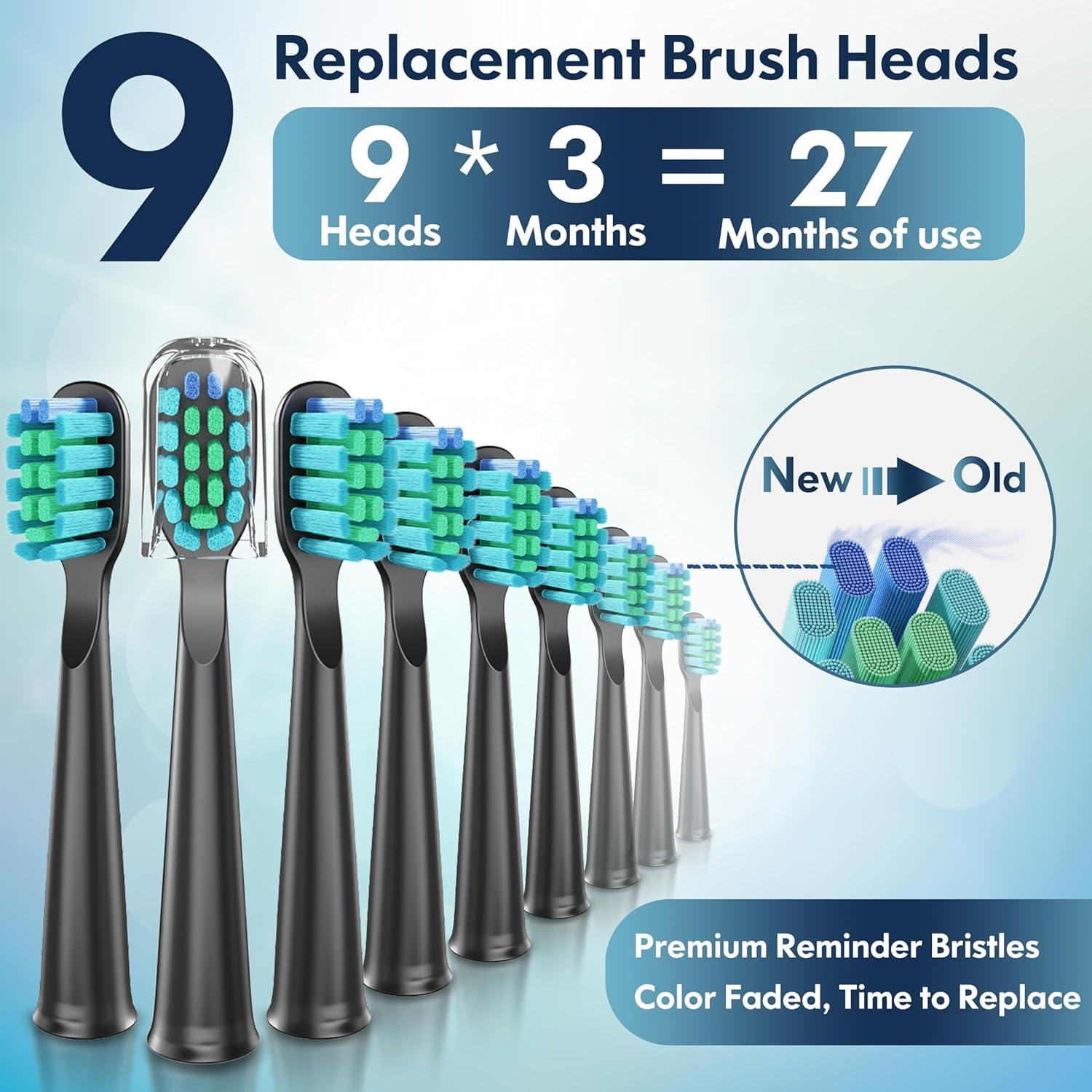 Dada-Tech Electric Toothbrush for Adults | Sonic & Rechargeable with 5 ...