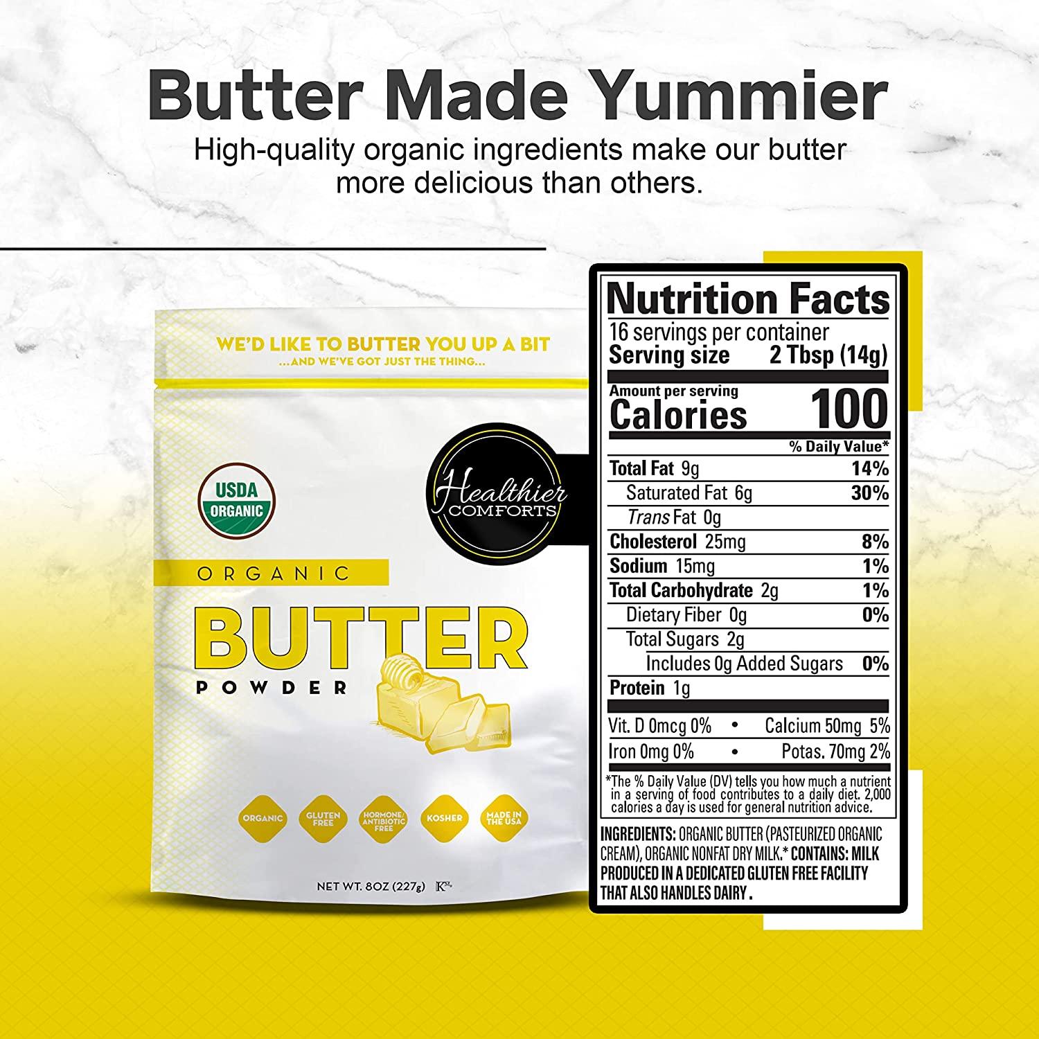 Healthier Comforts Organic Butter Powder - USDA Certified Organic ...