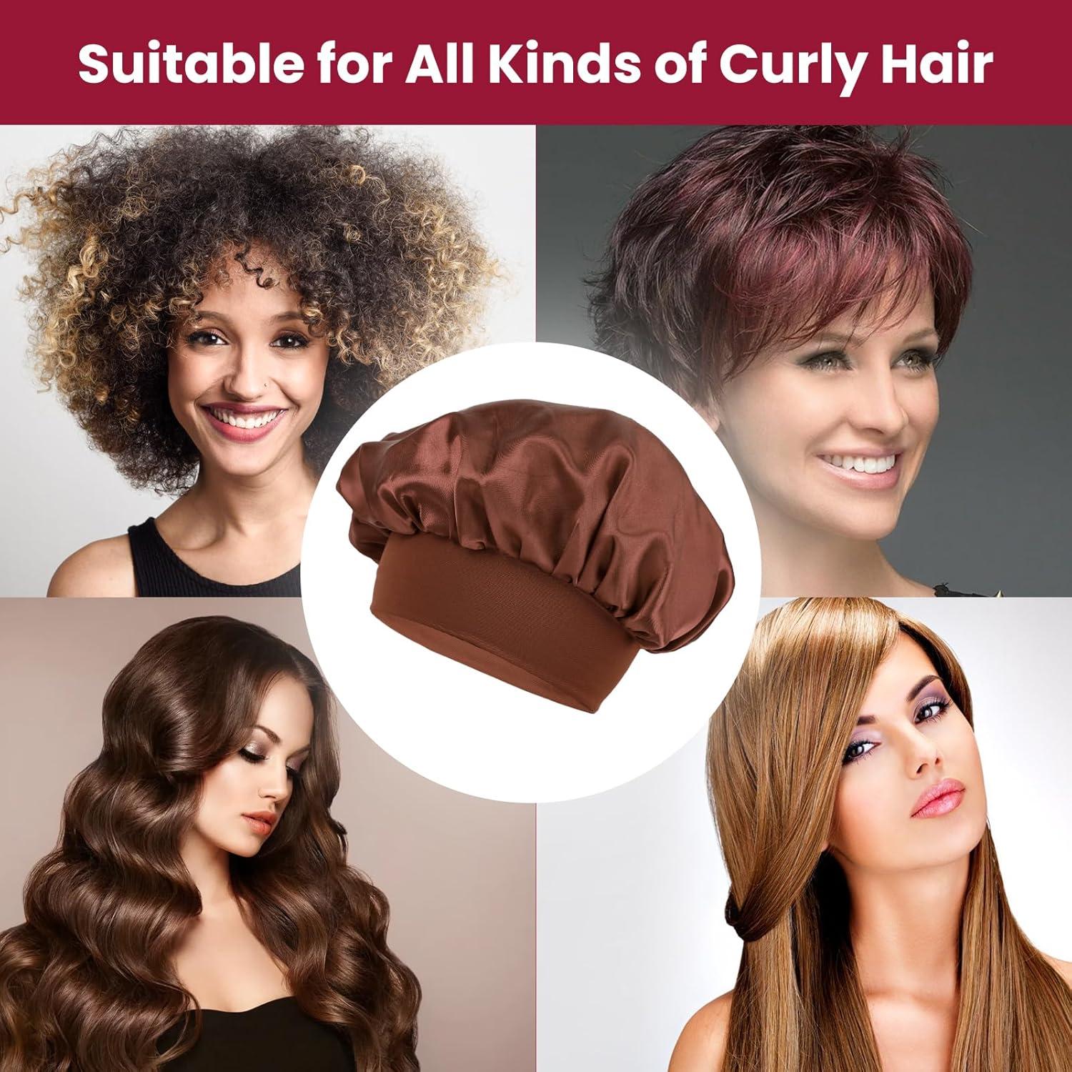 Silk Bonnets for Sleeping - 2 Pack Satin Hair Hoods | Silk Hair Wraps ...
