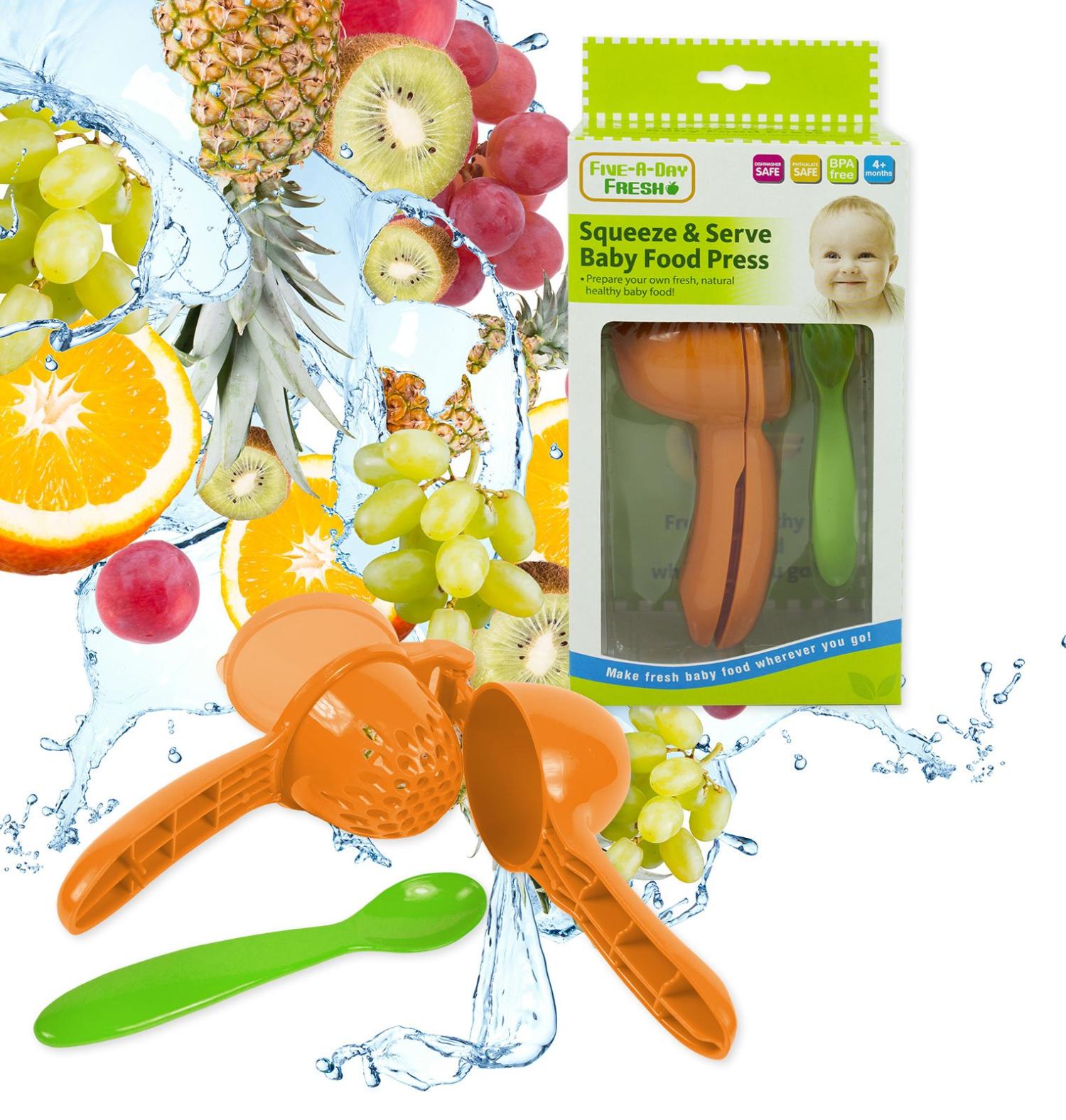 Squeeze & Serve Baby Food Press Spoon - BPA Free Fresh Healthy Puree ...