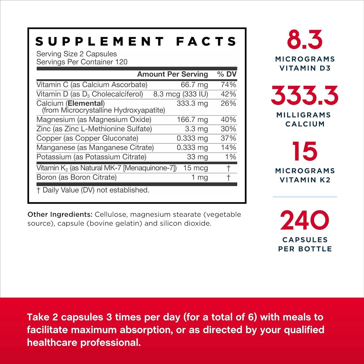 Jarrow Formulas BoneUp 240 Capsules Pack of 2 - Bone Health ...