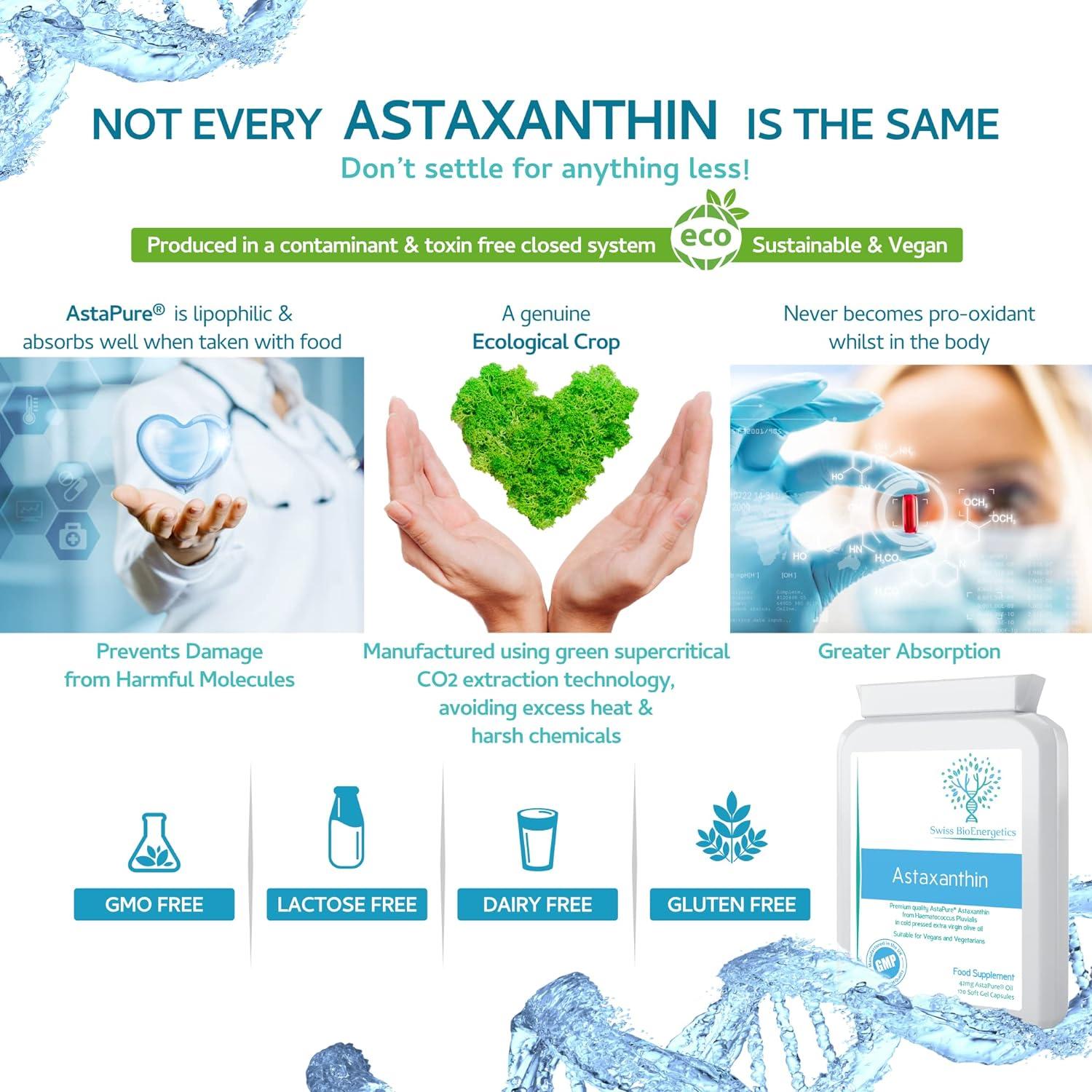 Astaxanthin 42mg AstaPure Oil - 120 Soft Gel Capsules | Premium Quality ...