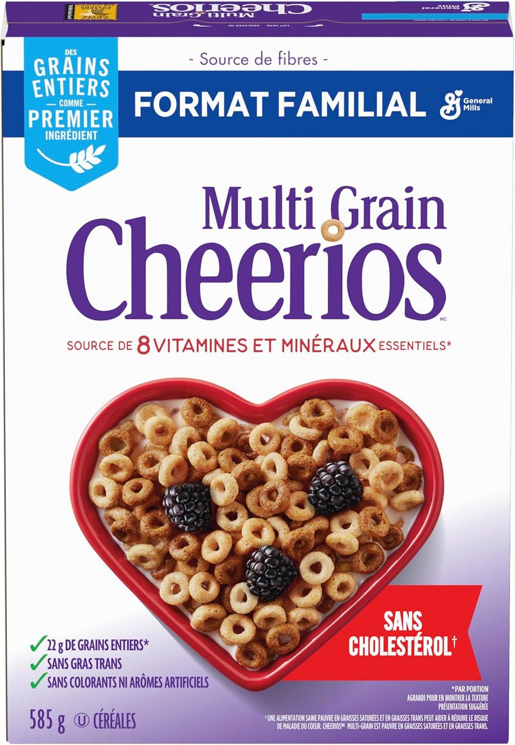 CHEERIOS - FAMILY SIZE PACK - Multi Grain Cereal Box Whole Grain is the ...