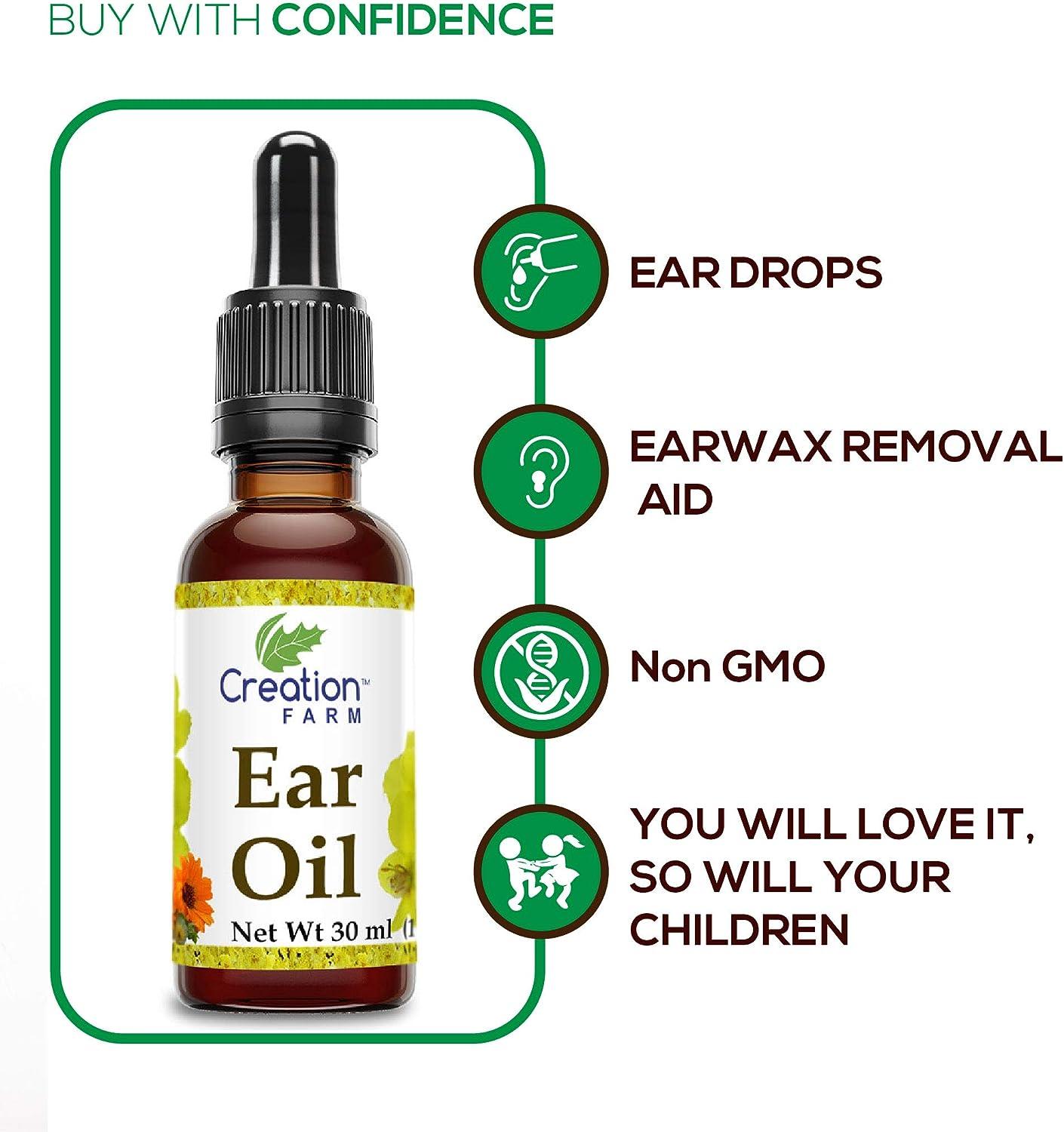 Creation Farm Ear Oil Drops - Natural Herbal Relief for Earwax Removal ...