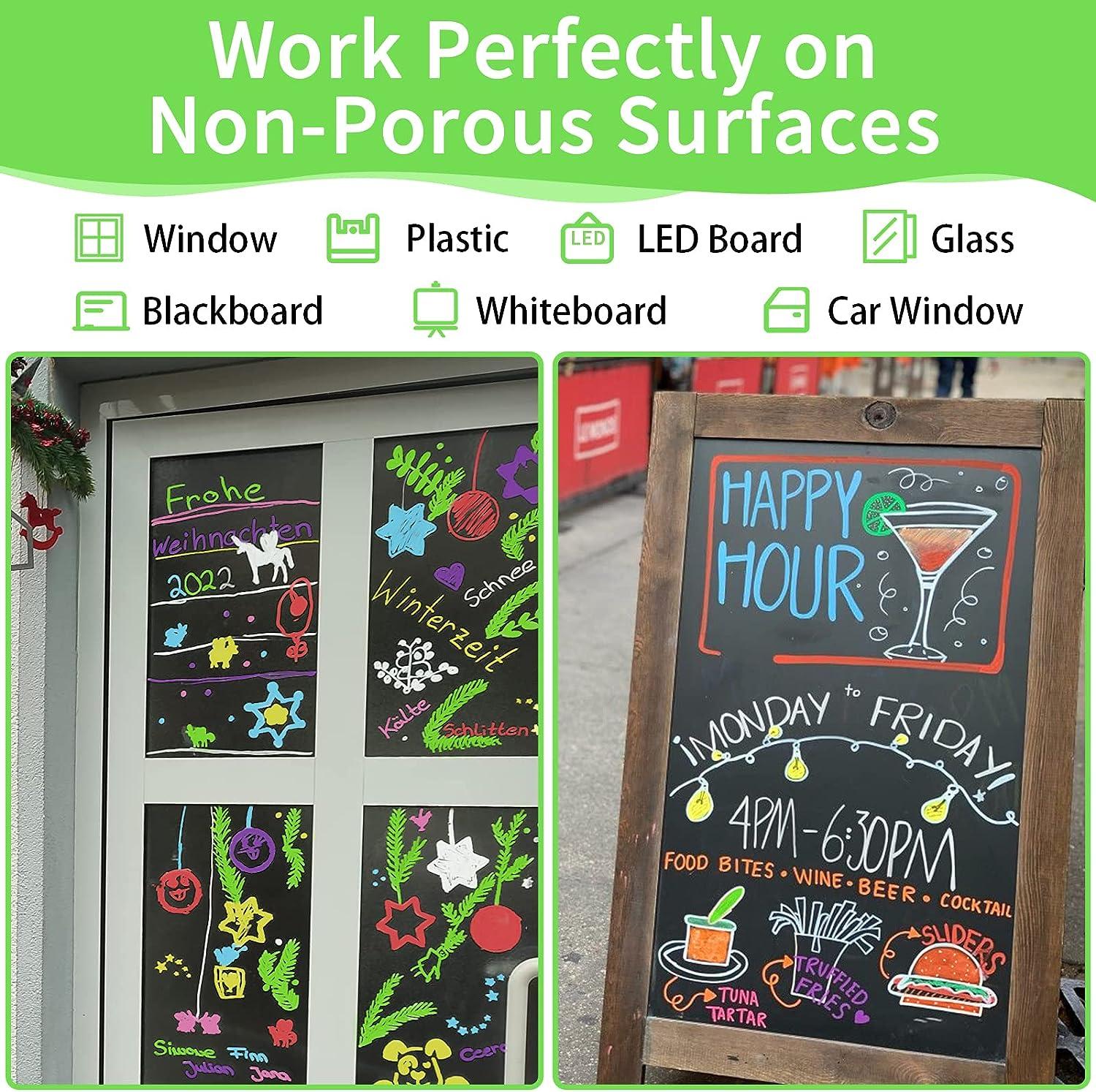 Jumbo Chalk Window Markers - 8 Washable Colors for Cars, Glass ...