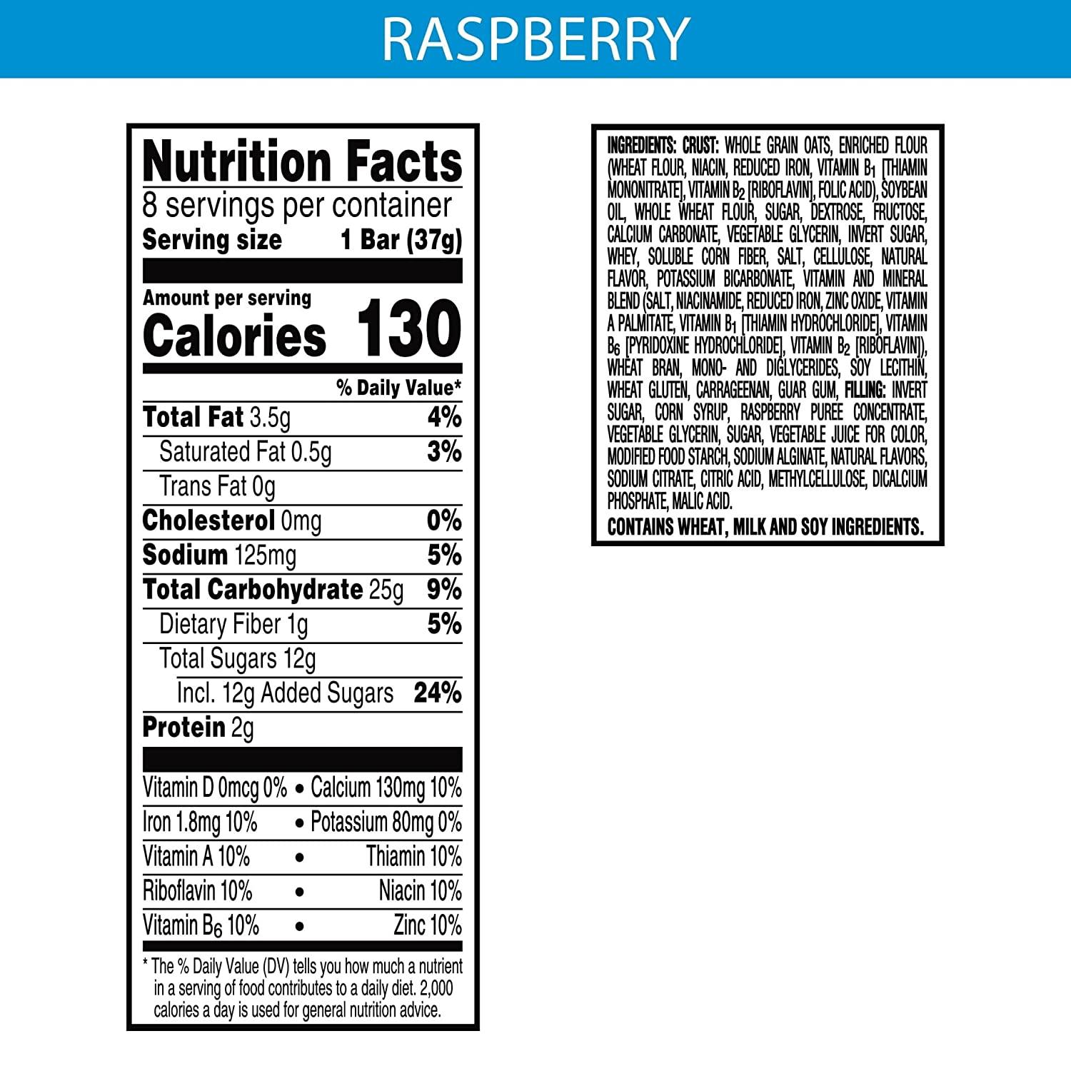 Nutri-Grain Soft Baked Raspberry Breakfast Bars - Whole Grain Kids ...