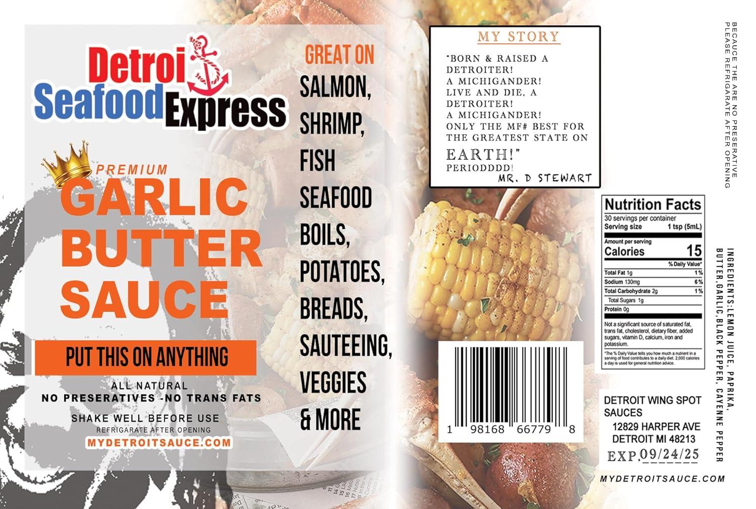 Buy Detroit Seafood Express Garlic Butter Sauce | Authentic Flavor ...