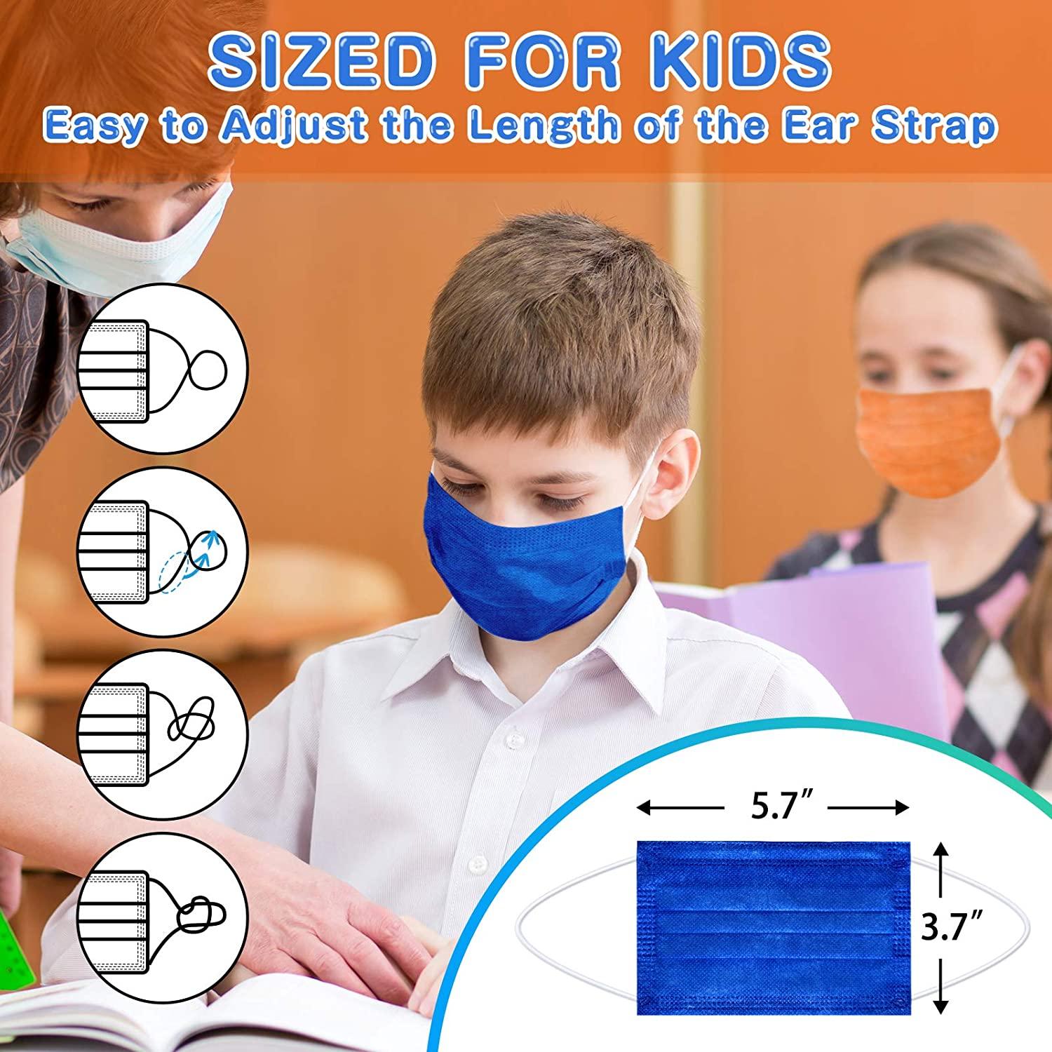 Kids Face Mask Individually Wrapped - 50PCS Multicolored Disposable ...